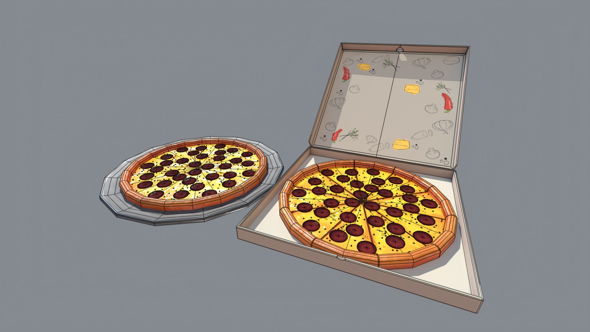 Stylized Pepperoni Pizza 3D Model - TurboSquid 2029303