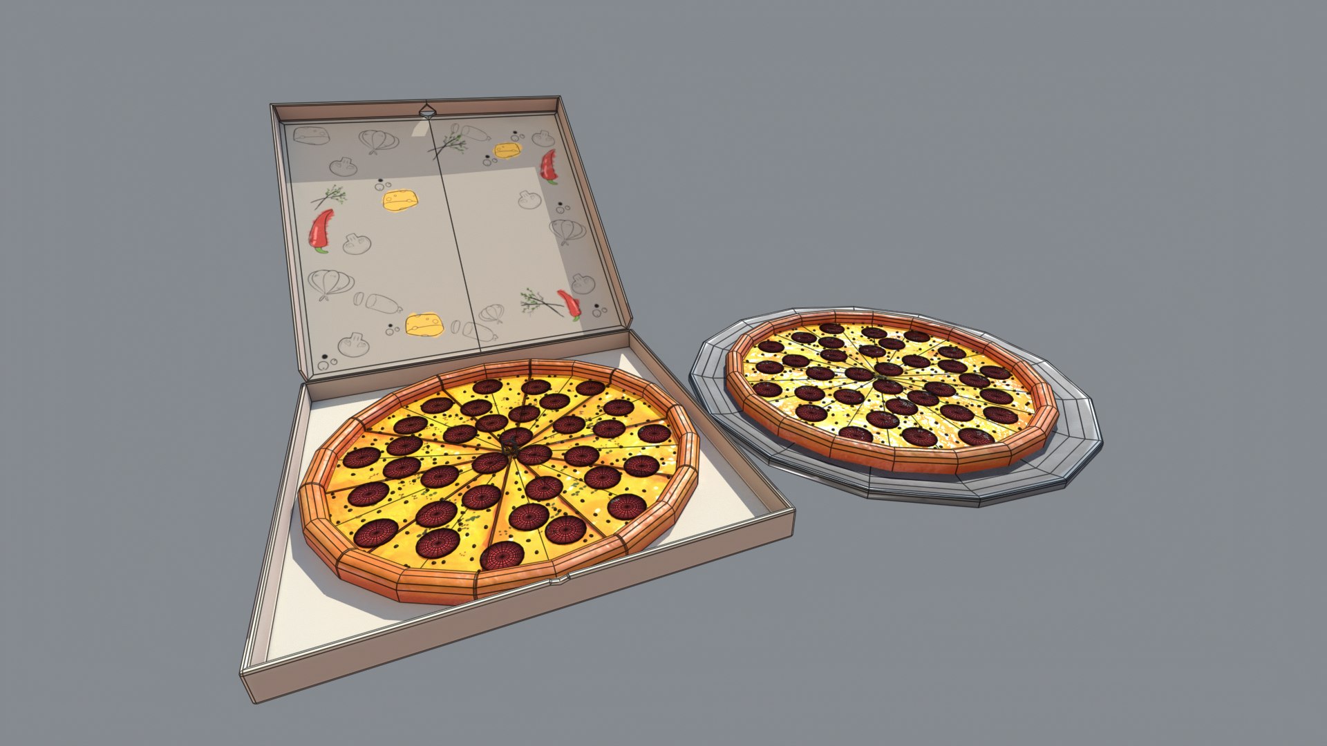 Stylized Pepperoni Pizza 3D Model - TurboSquid 2029303