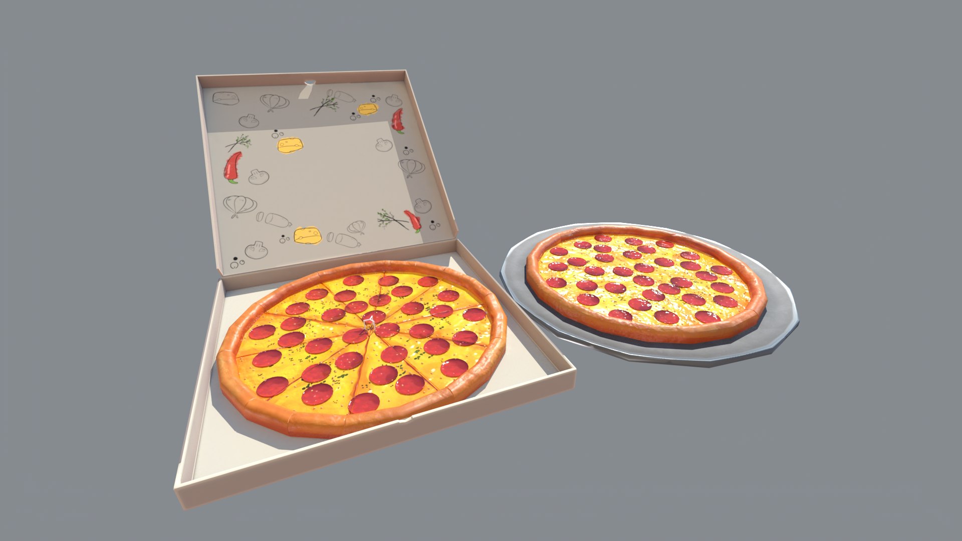 Stylized Pepperoni Pizza 3D Model - TurboSquid 2029303