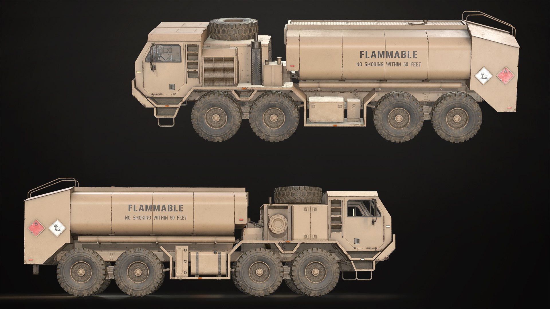3D Heavy Military Truck V1 - Tanker - TurboSquid 2399390
