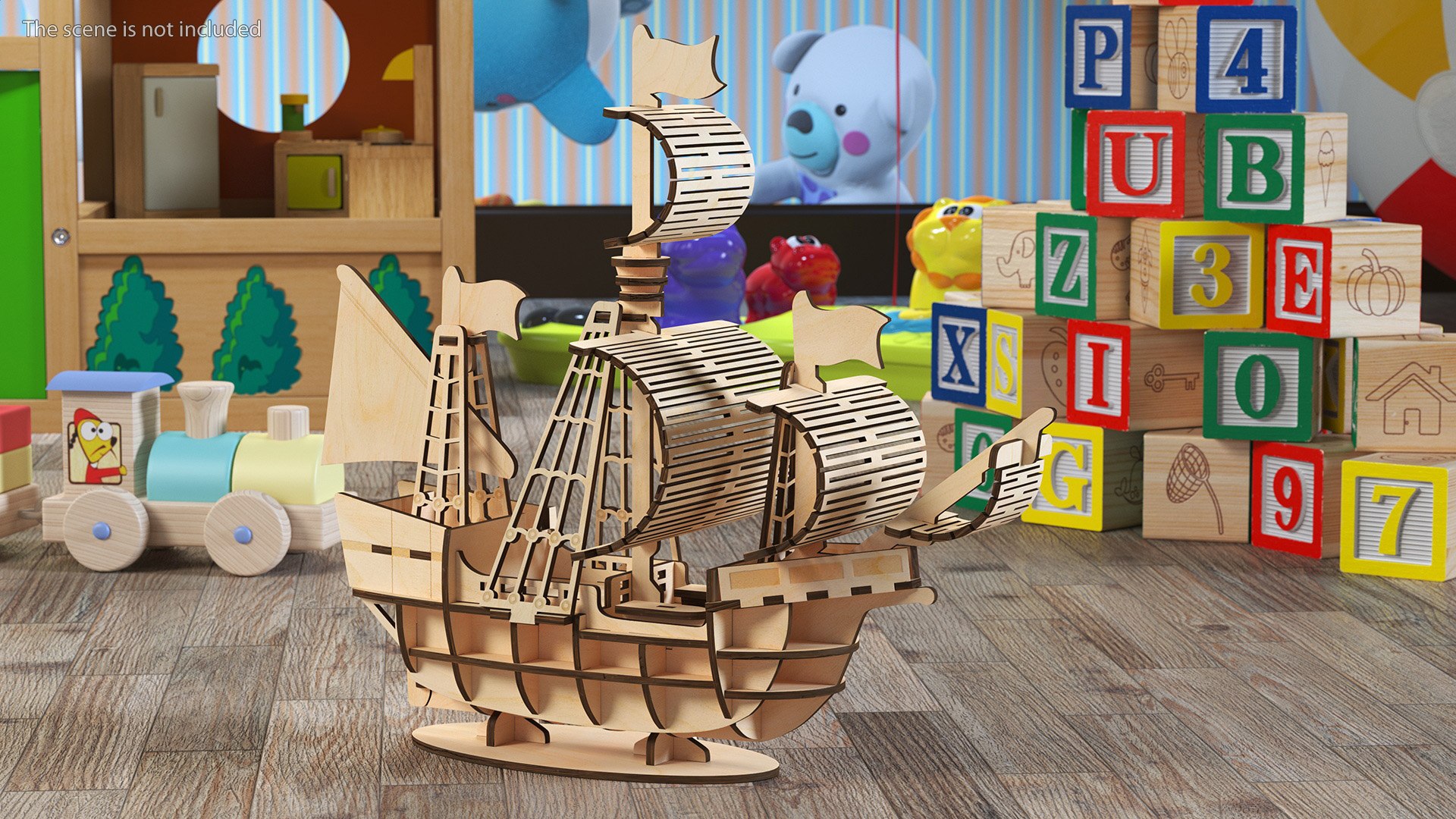3D Wooden Puzzle Ship - TurboSquid 2059202