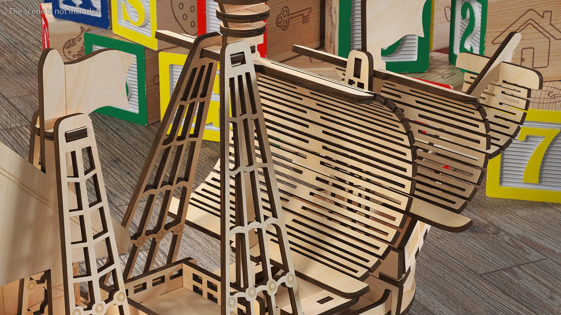 3D Wooden Puzzle Ship - TurboSquid 2059202