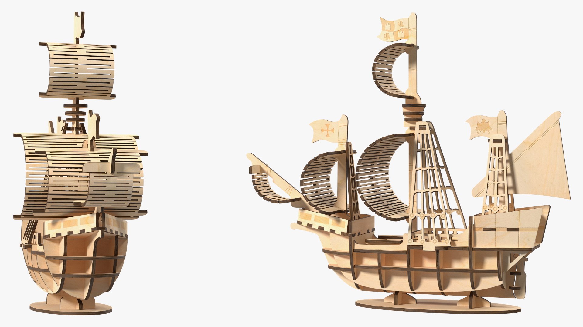 3D Wooden 3D Puzzle Ship - TurboSquid 2059202