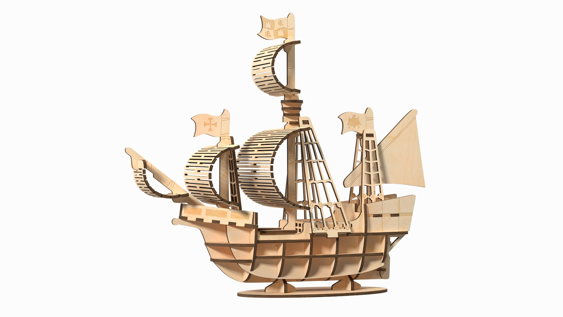 3D Wooden Puzzle Ship - TurboSquid 2059202