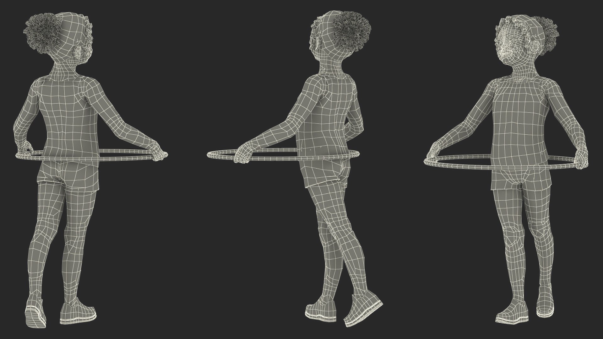 3D Smiling Sport Style Girl Child Standing Model - TurboSquid 2098145