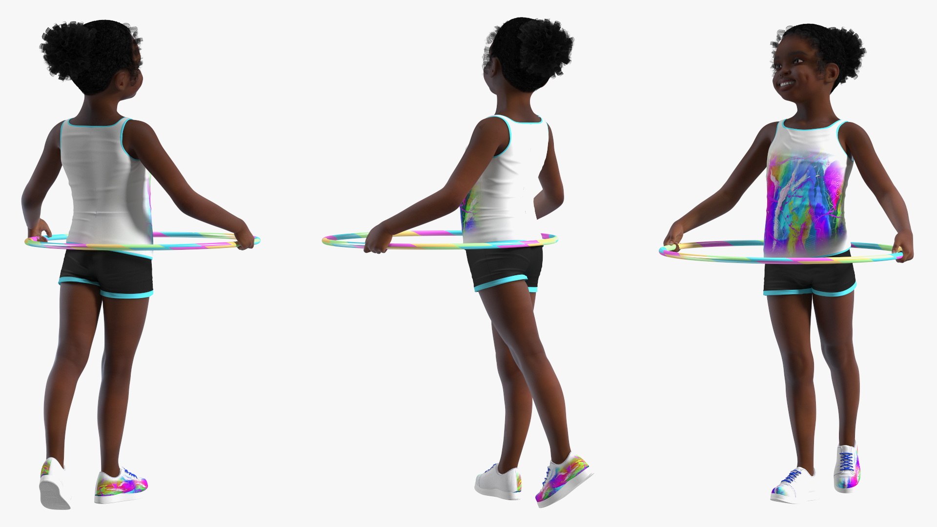 3D Smiling Sport Style Girl Child Standing Model - TurboSquid 2098145