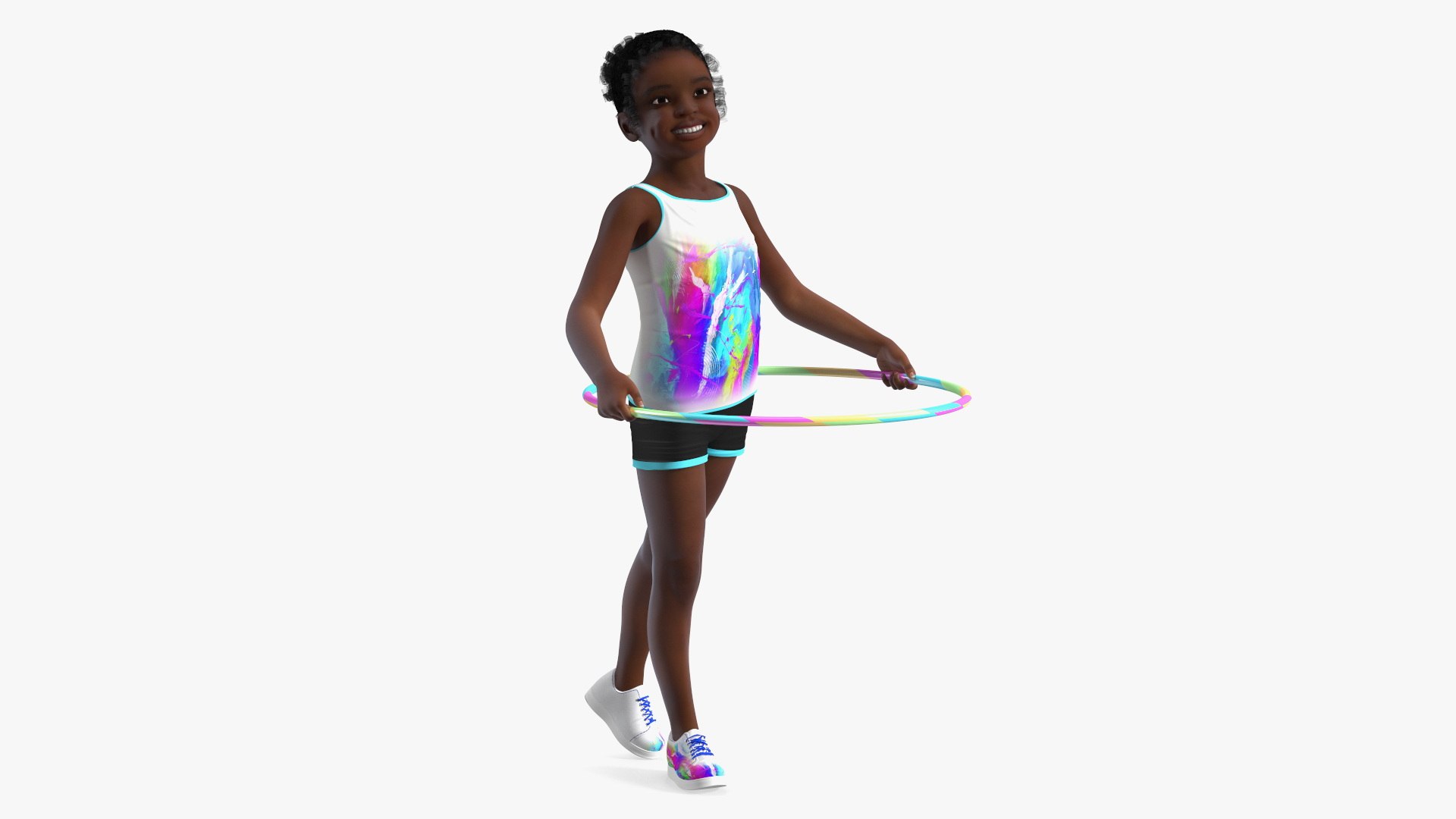 3D Smiling Sport Style Girl Child Standing model - TurboSquid 2098145