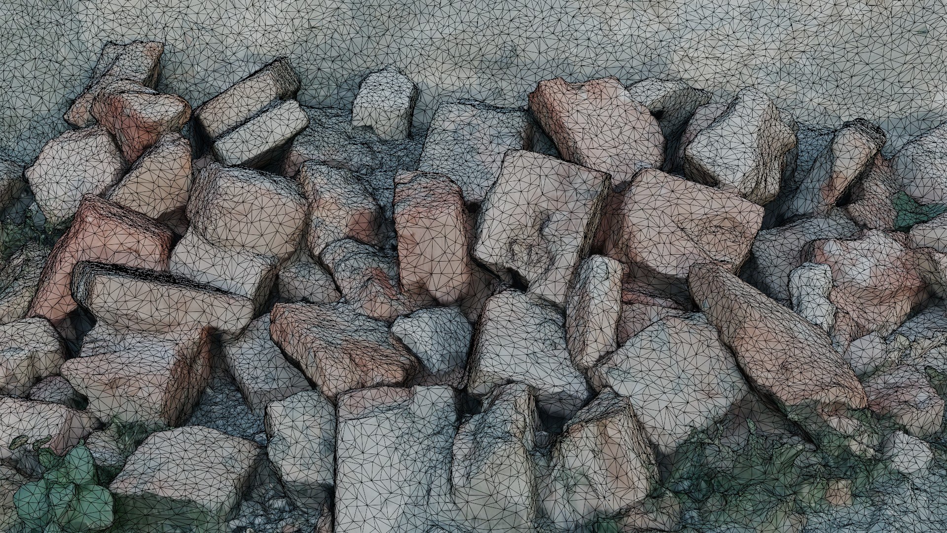 Scattered Bricks Pile 3D Model 3D Model - TurboSquid 2409867