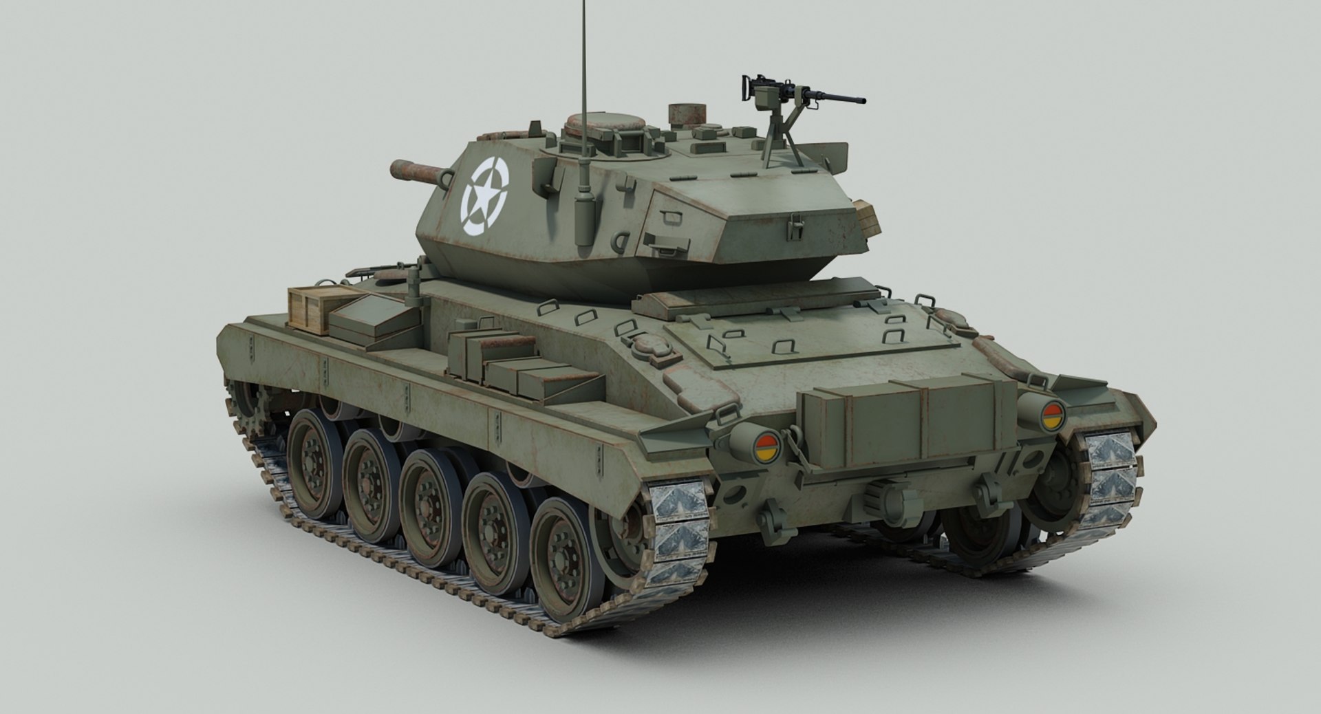 3d M24 Chaffee Light Tank Model
