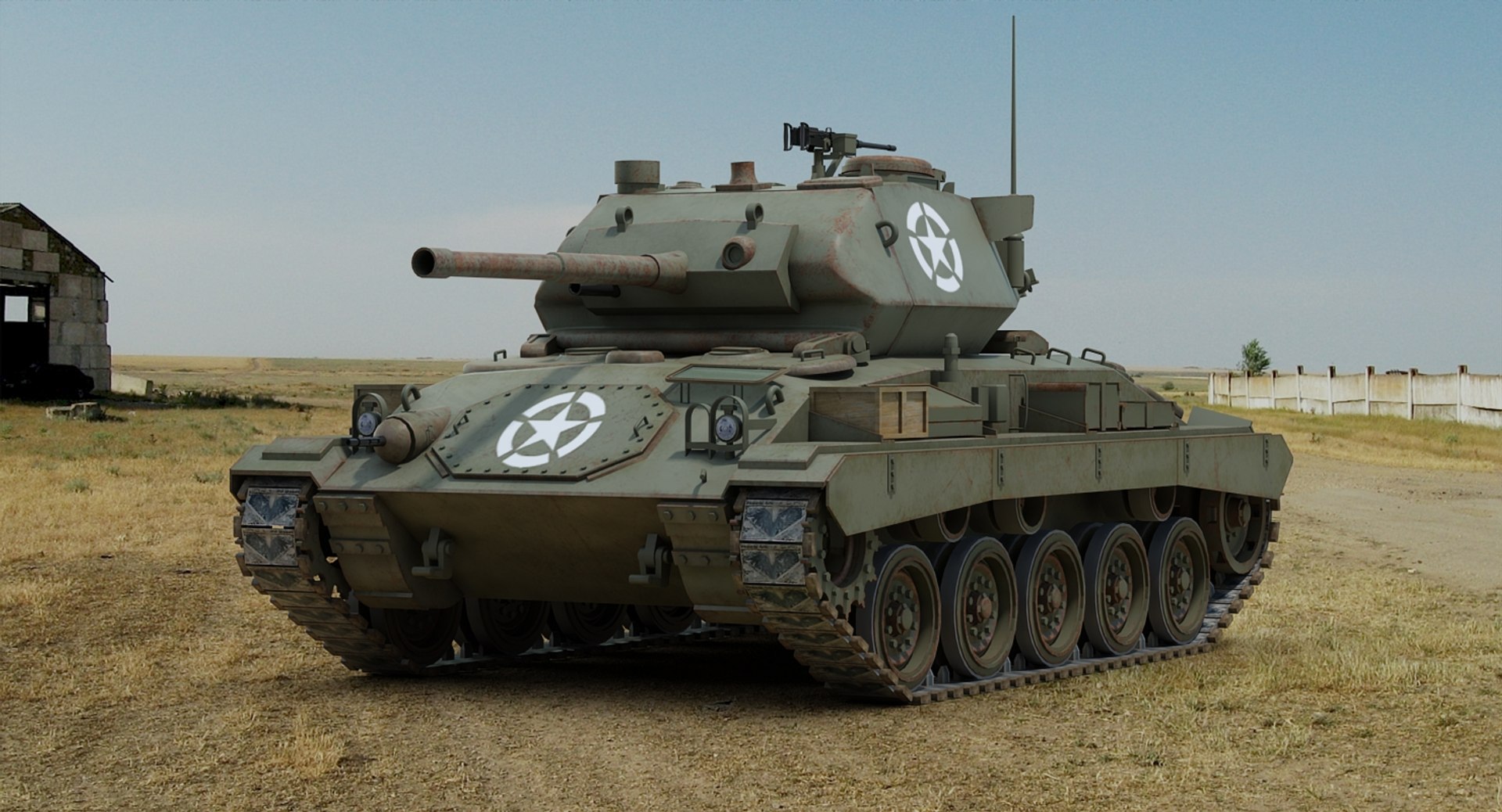 3d M24 Chaffee Light Tank Model