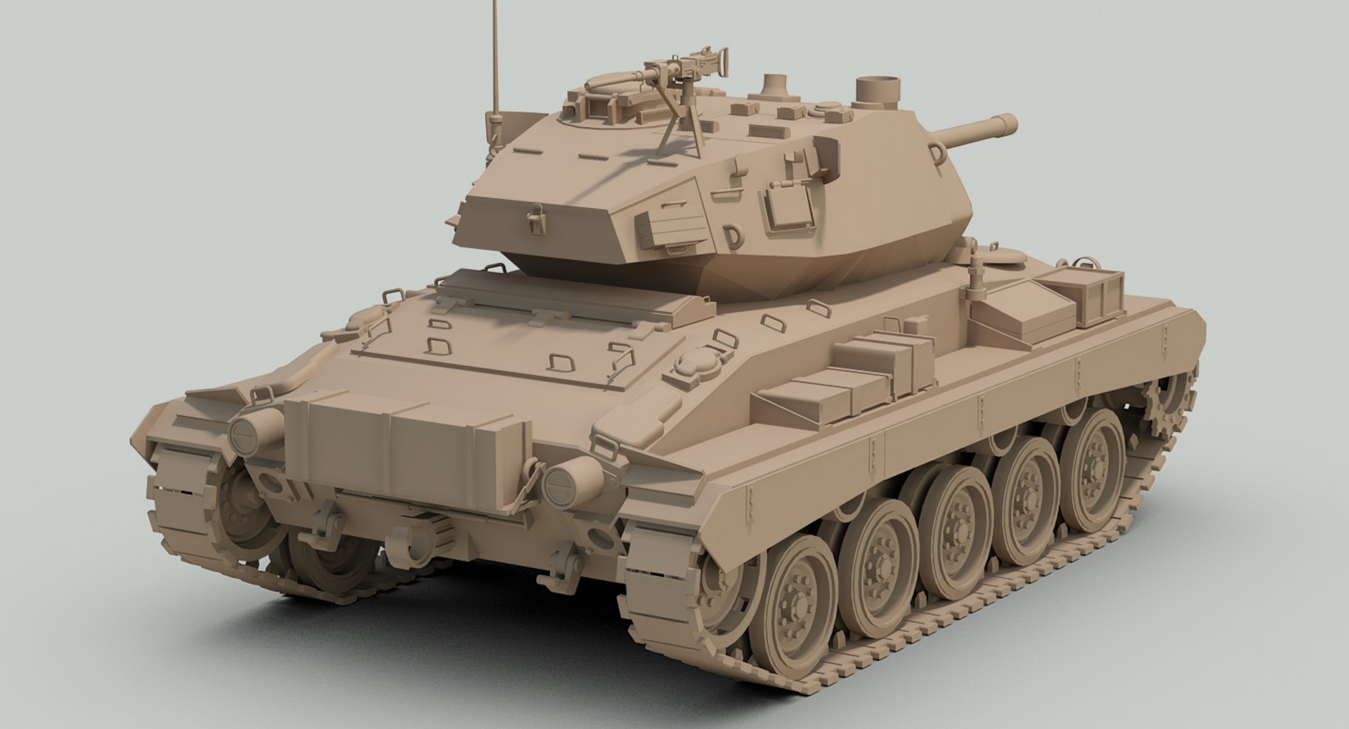 3d M24 Chaffee Light Tank Model