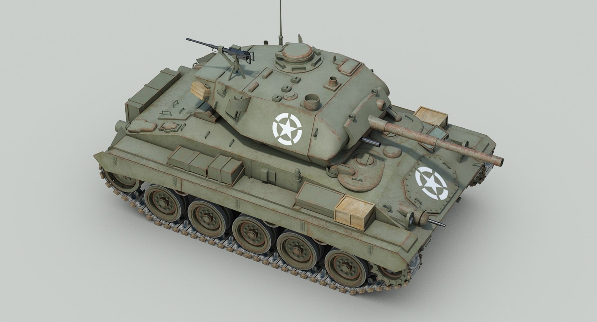 3d M24 Chaffee Light Tank Model