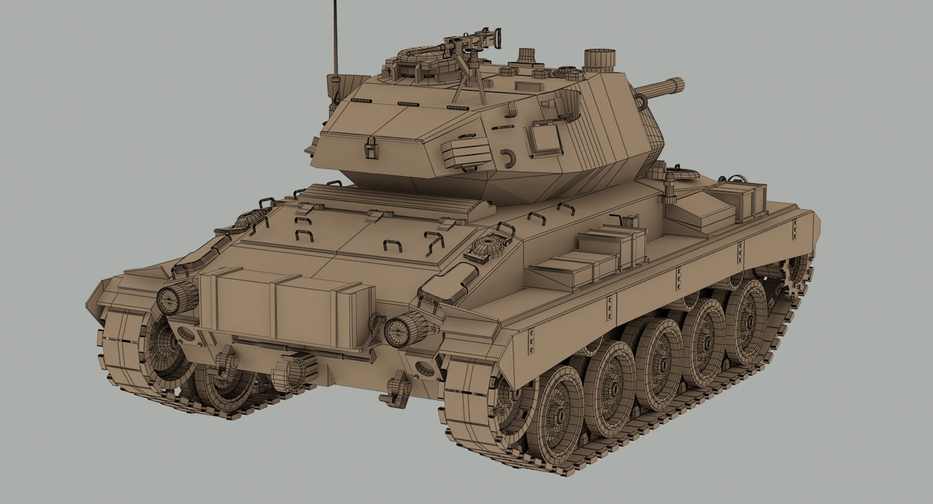 3d M24 Chaffee Light Tank Model