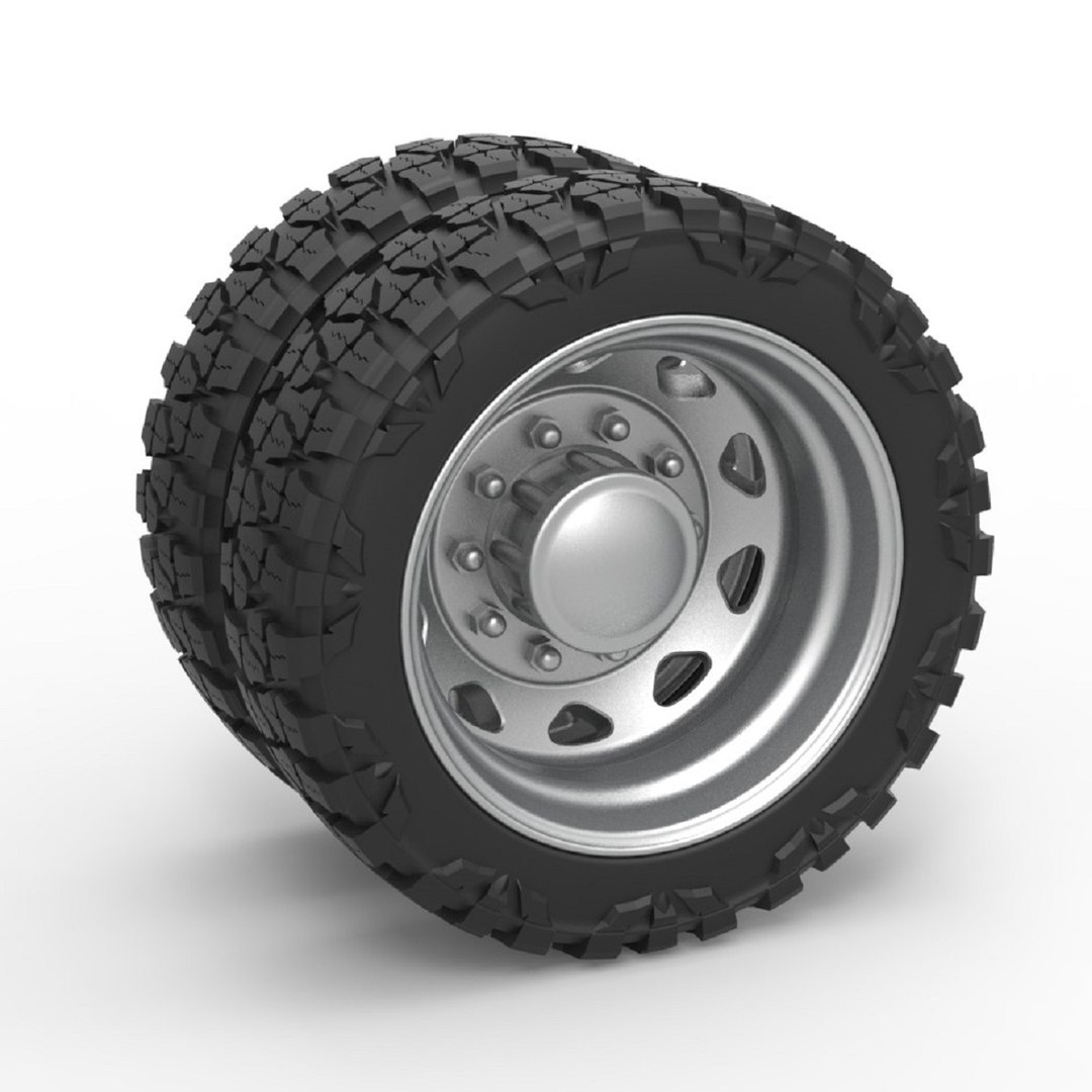 3D Diecast 10 Triangular Hole rear semi wheel for pickup Version 1 ...