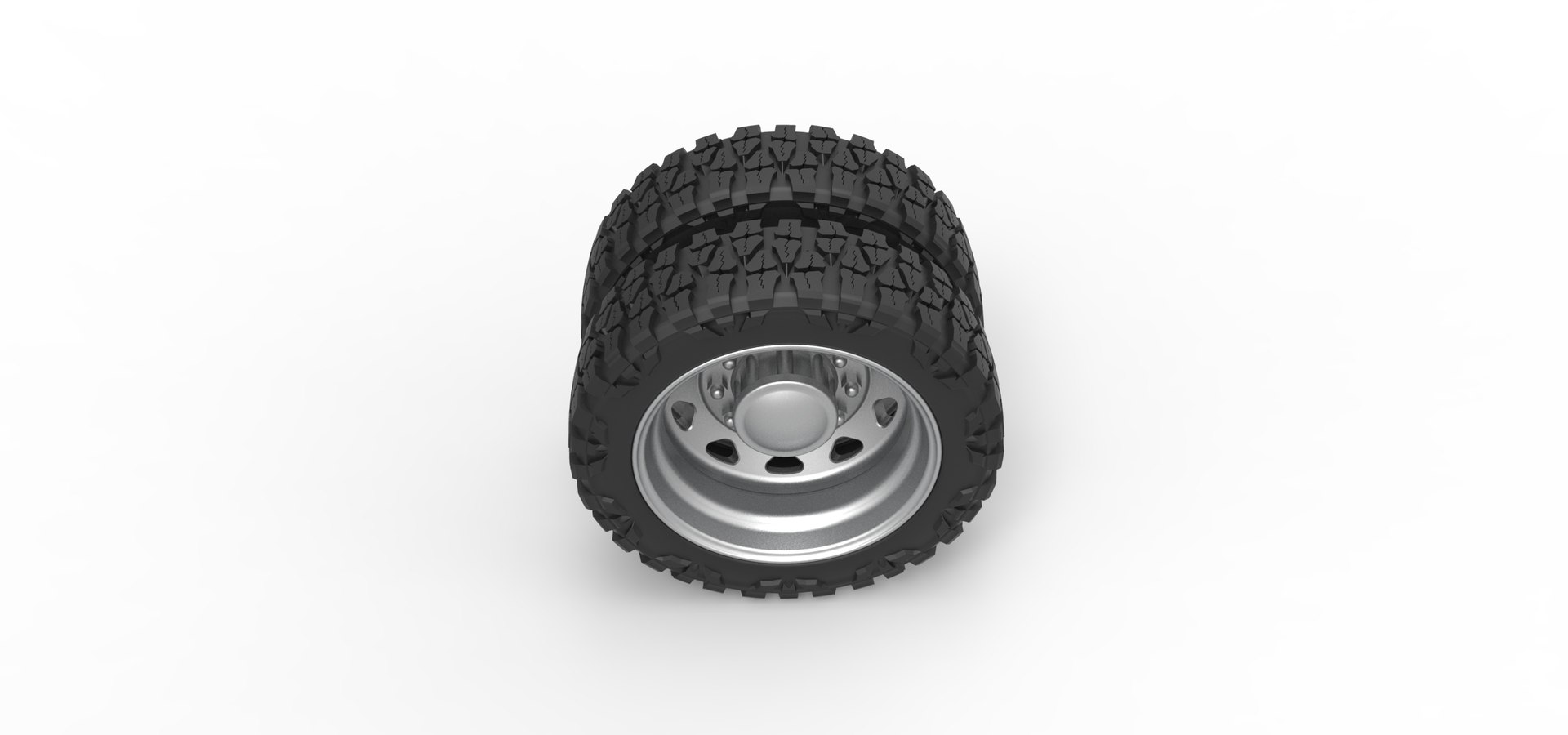 3D Diecast 10 Triangular Hole rear semi wheel for pickup Version 1 ...