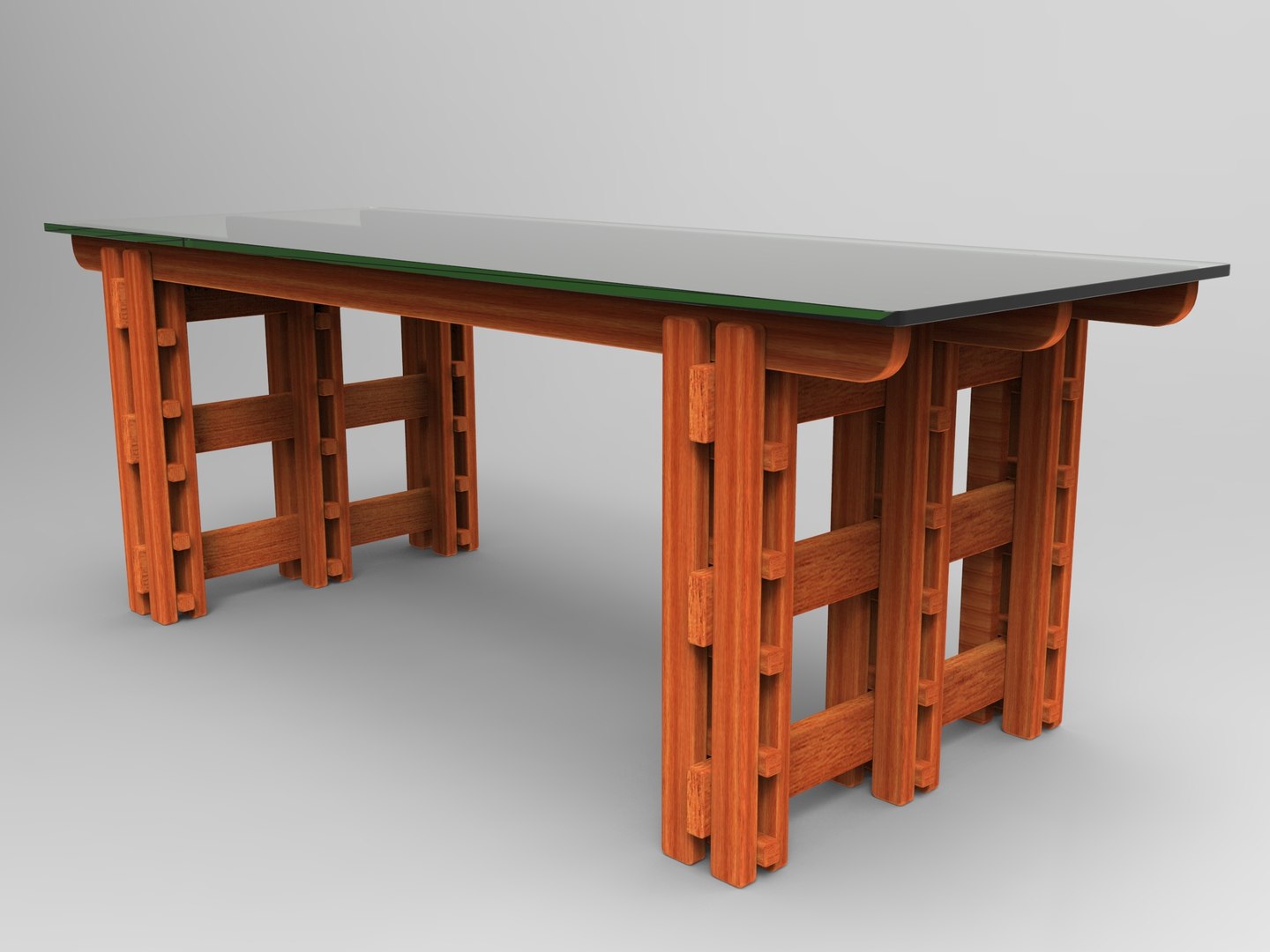 3D wood glass table - TurboSquid 1216603