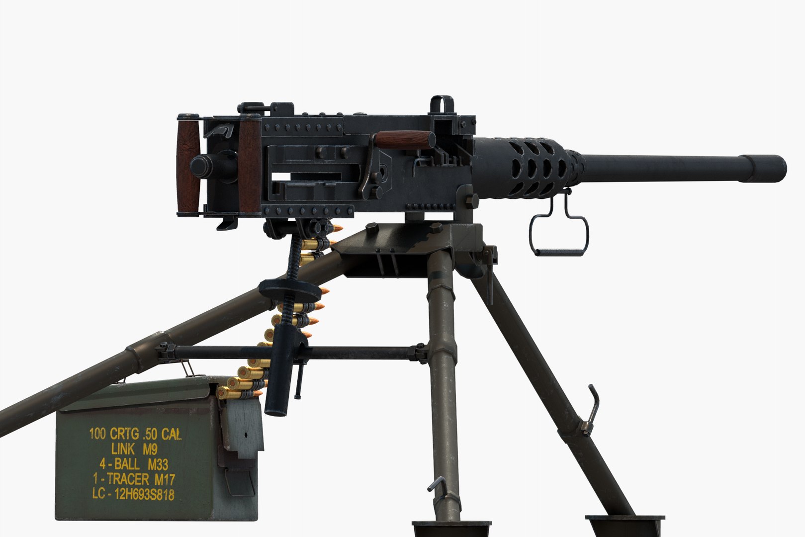 3D Machine Gun M2 Browning - TurboSquid 1878419