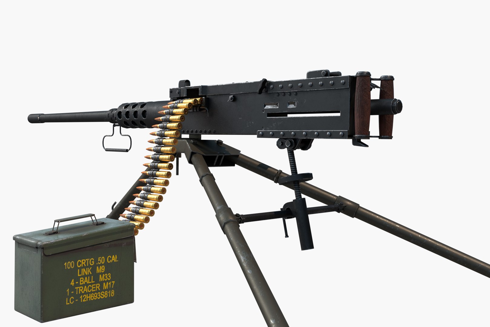 3D Machine Gun M2 Browning - TurboSquid 1878419