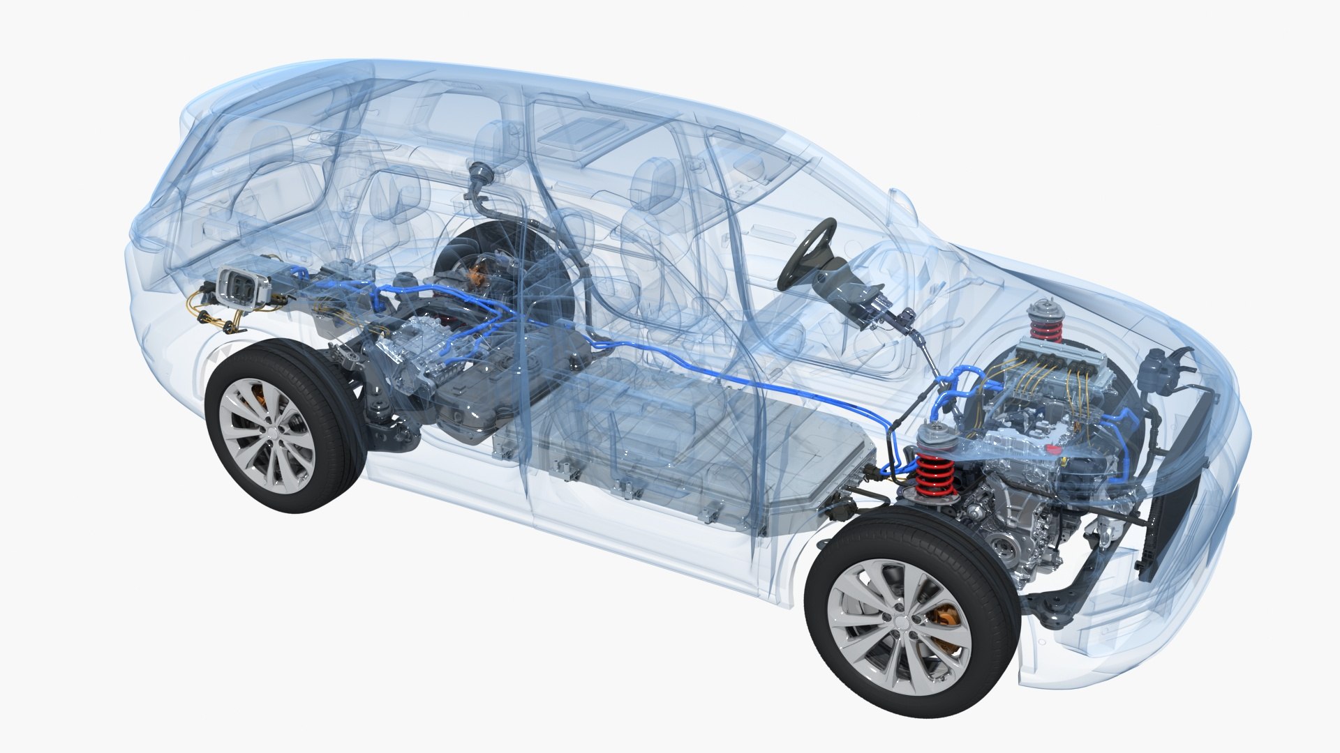 3D Extended Range Hybrid Electric Car SUV Chassis Model - TurboSquid ...
