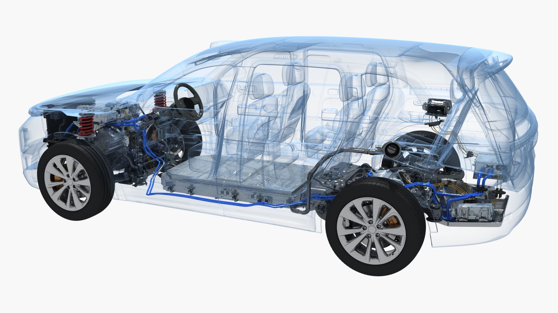 3D Extended Range Hybrid Electric Car SUV Chassis Model - TurboSquid ...