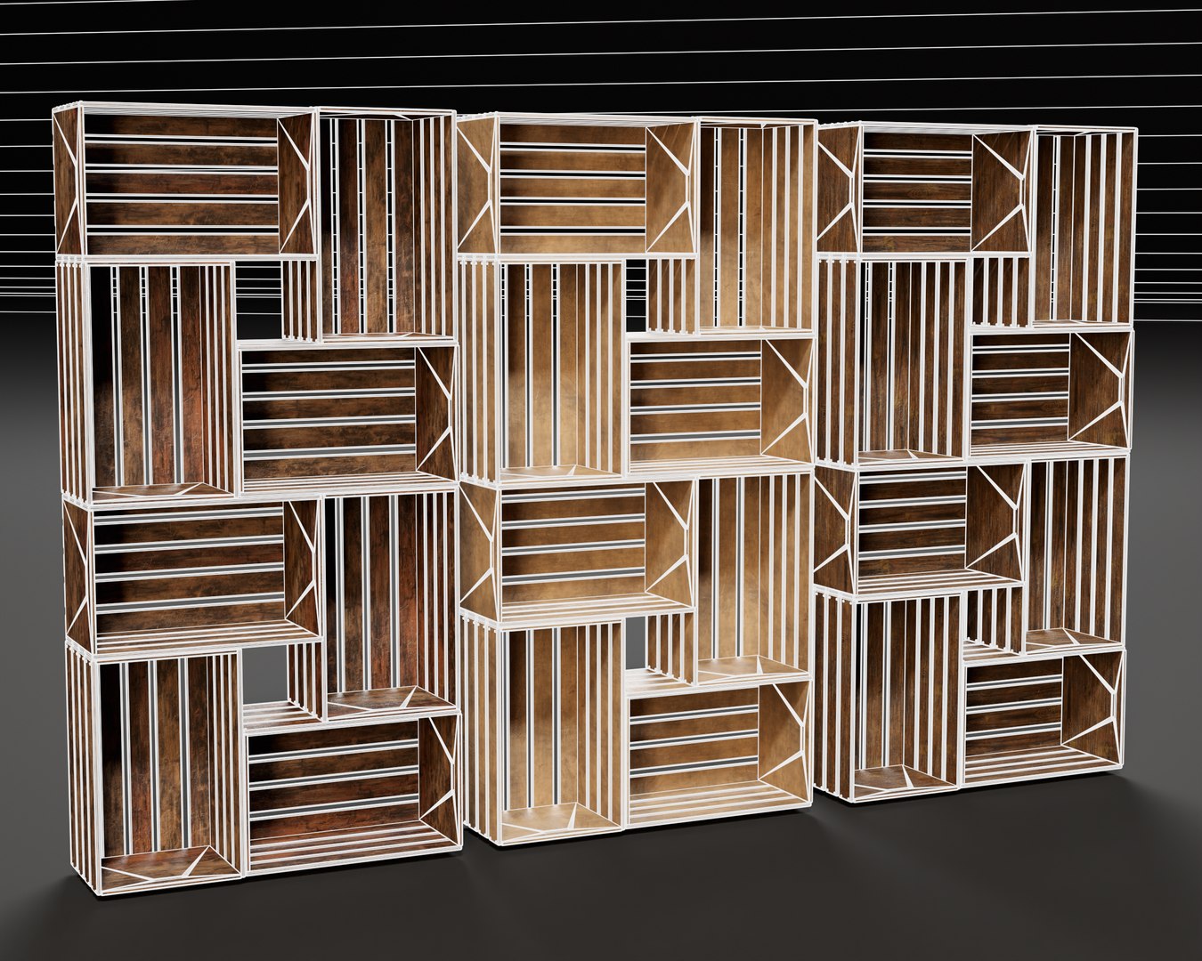 3D Modular Stacked Crate Shelves - TurboSquid 2357992