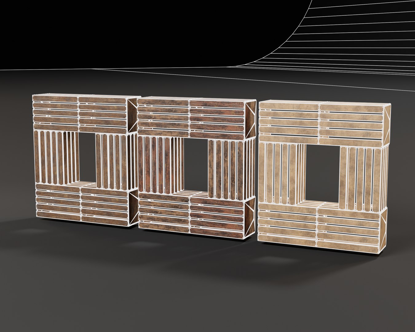 3D Modular Stacked Crate Shelves - TurboSquid 2357992