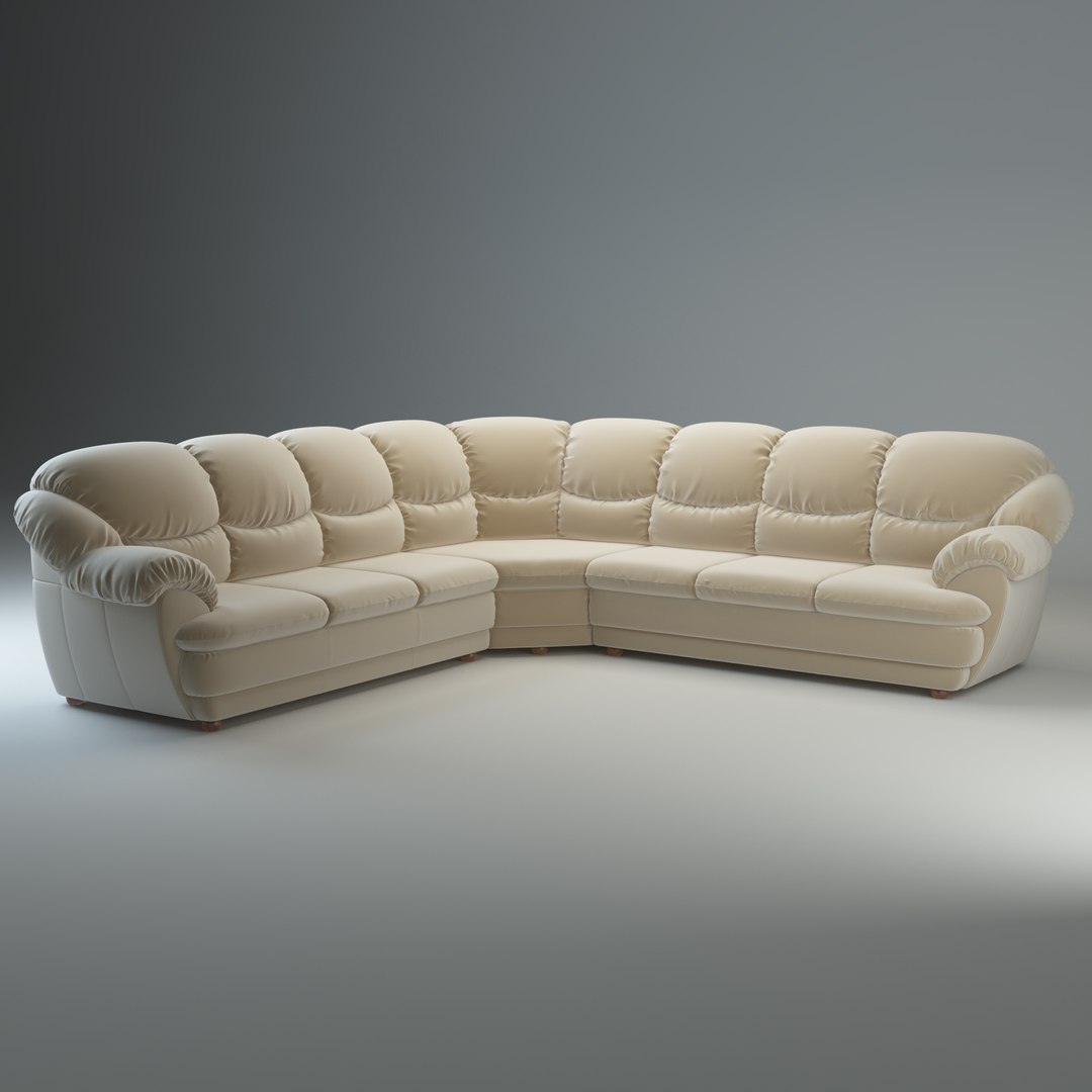 Long Corner Sofa Osvald 3d Model