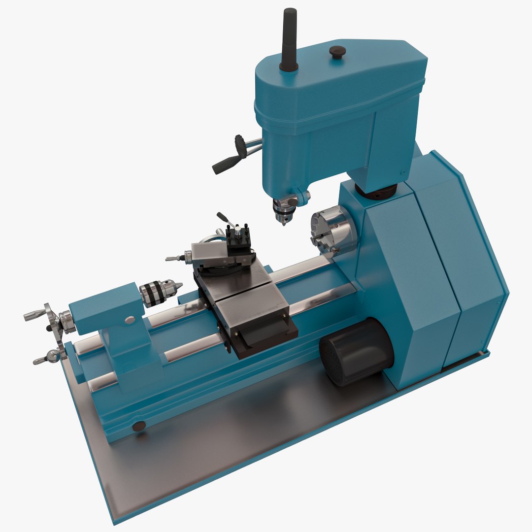 Lathe Machine 3D Model - TurboSquid 1163682
