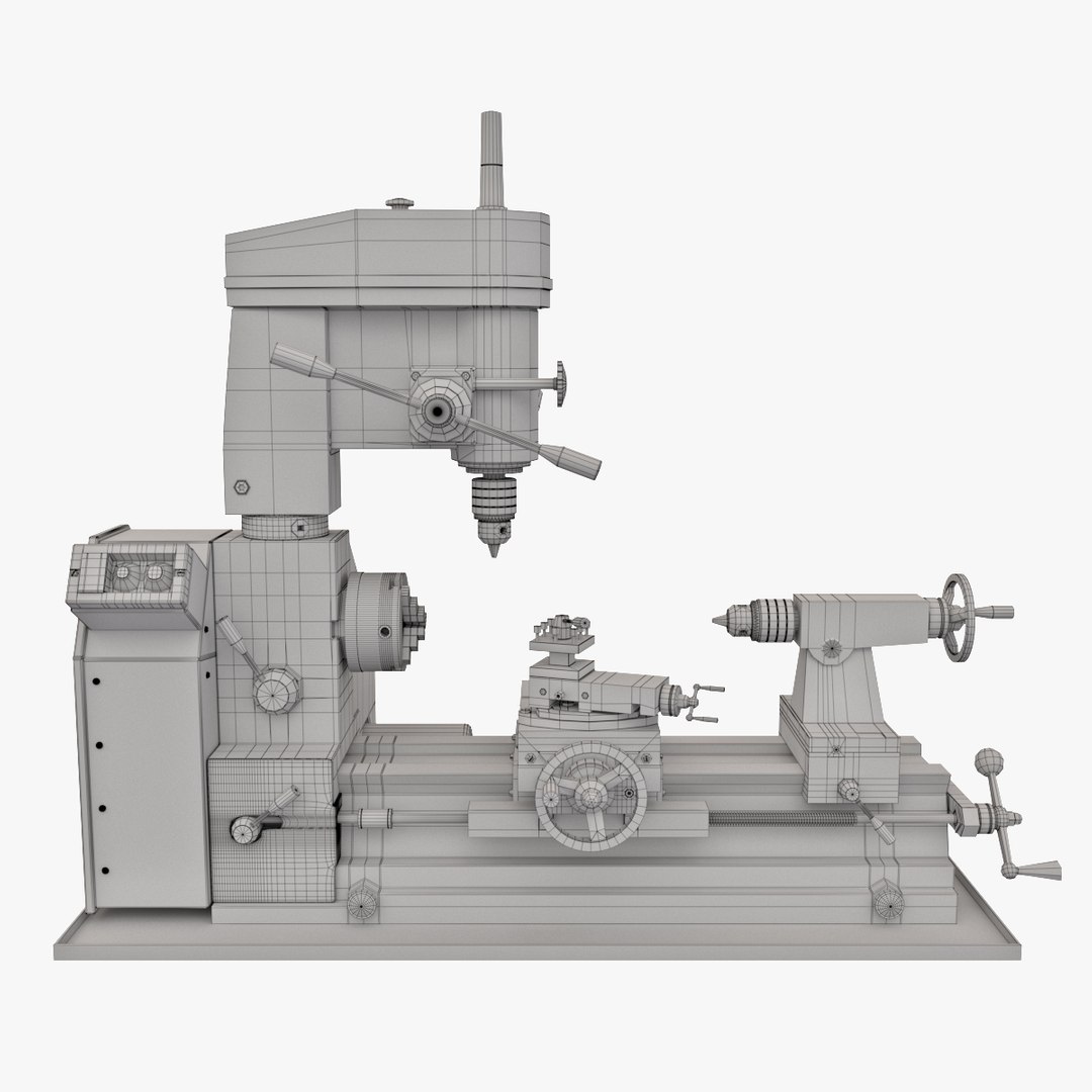 Lathe Machine 3D Model - TurboSquid 1163682