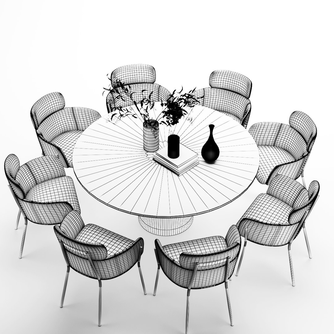 3D Dining Chair Table - TurboSquid 1675252