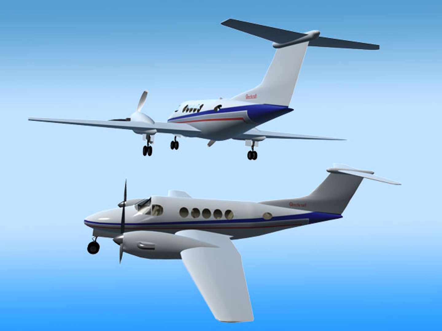 Raytheon Beechcraft King Air 3d Model