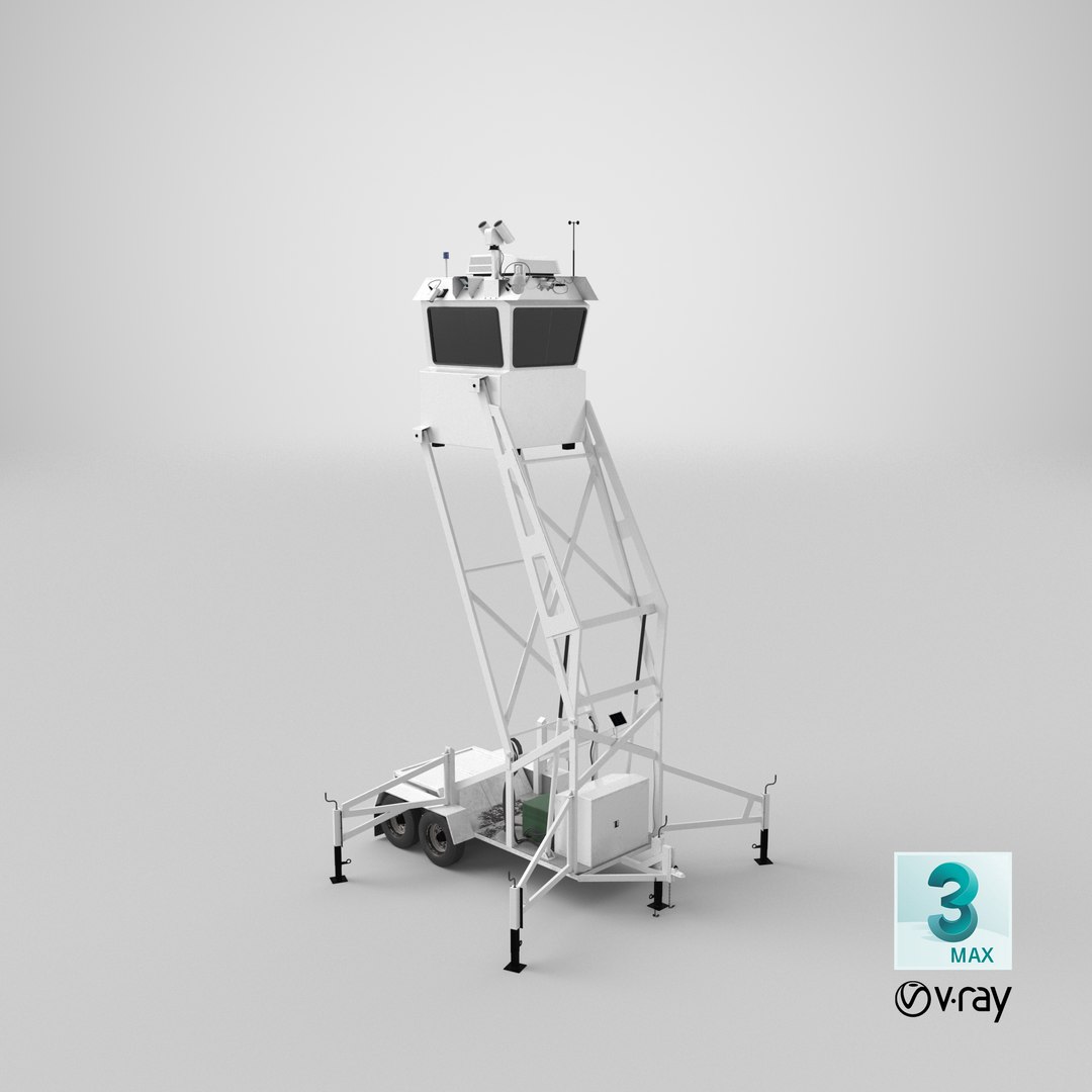 3D Model Mobile Police Tower Raised - TurboSquid 1864138