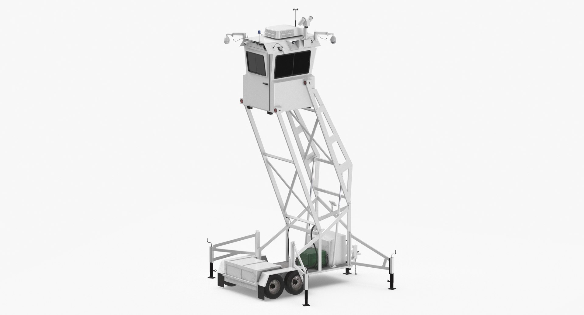 3D Model Mobile Police Tower Raised - TurboSquid 1864138