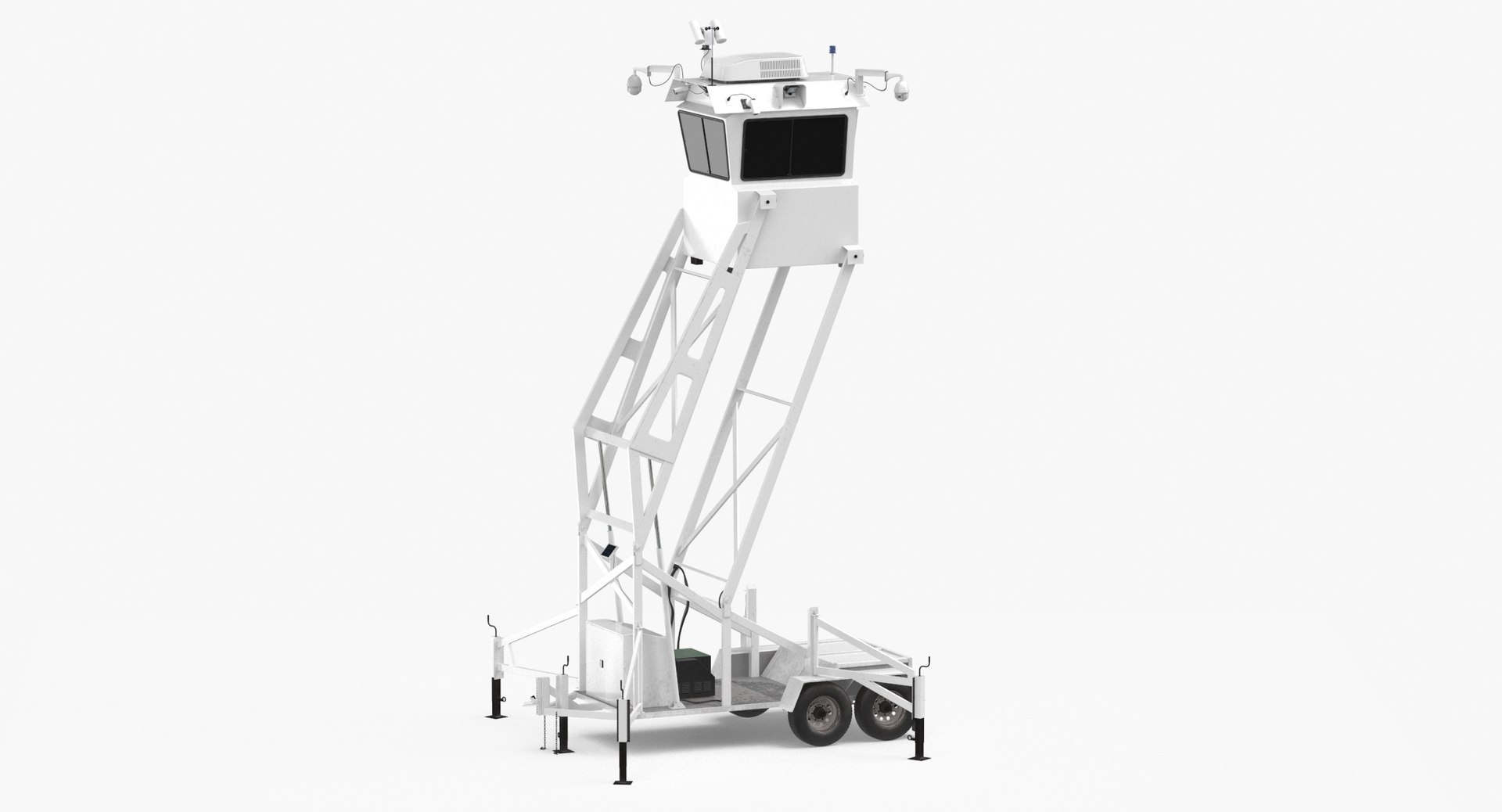 3D Model Mobile Police Tower Raised - TurboSquid 1864138