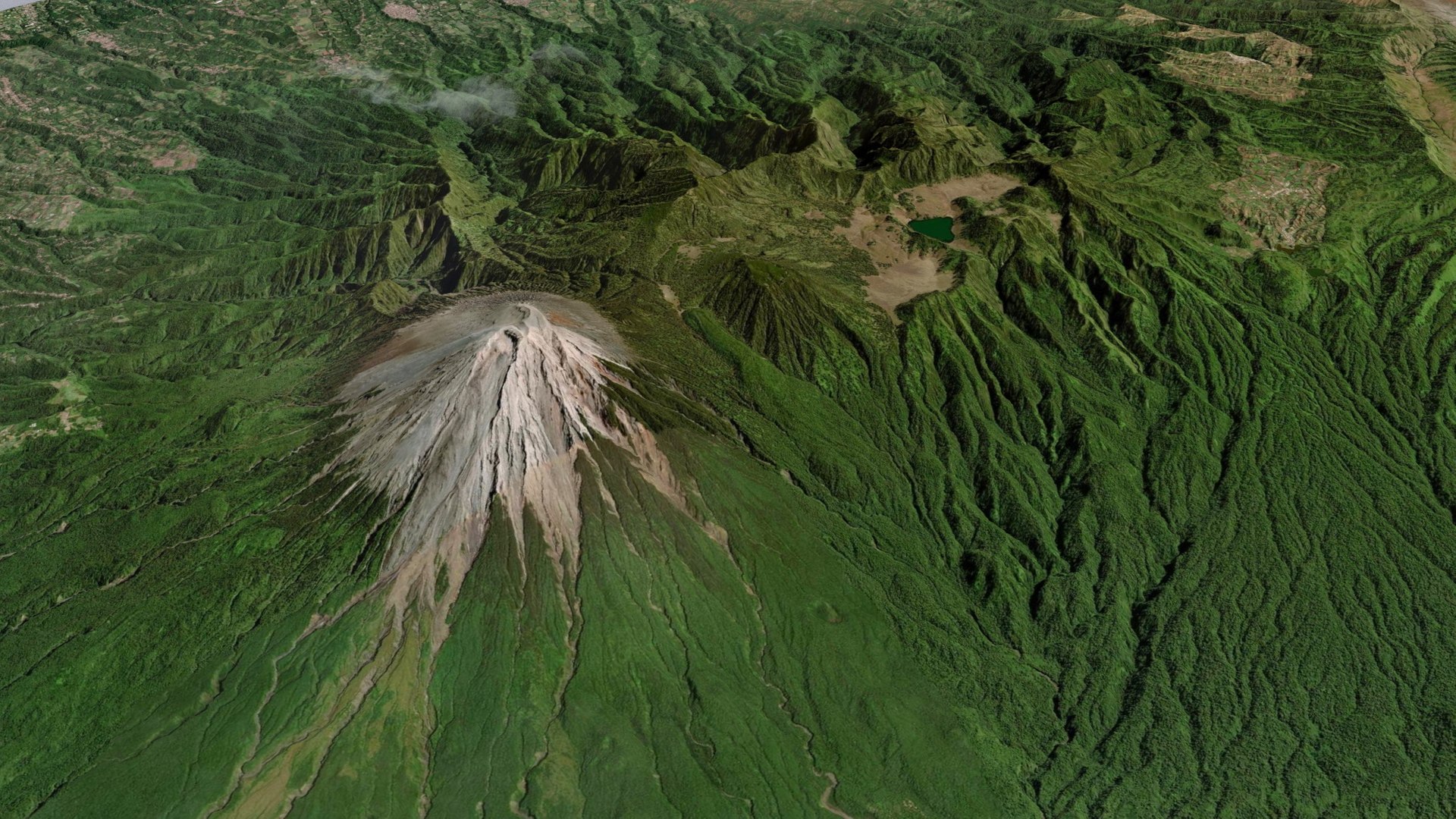 3D Mountain Landscape Volcano Merapi In Indonesia Model - TurboSquid ...