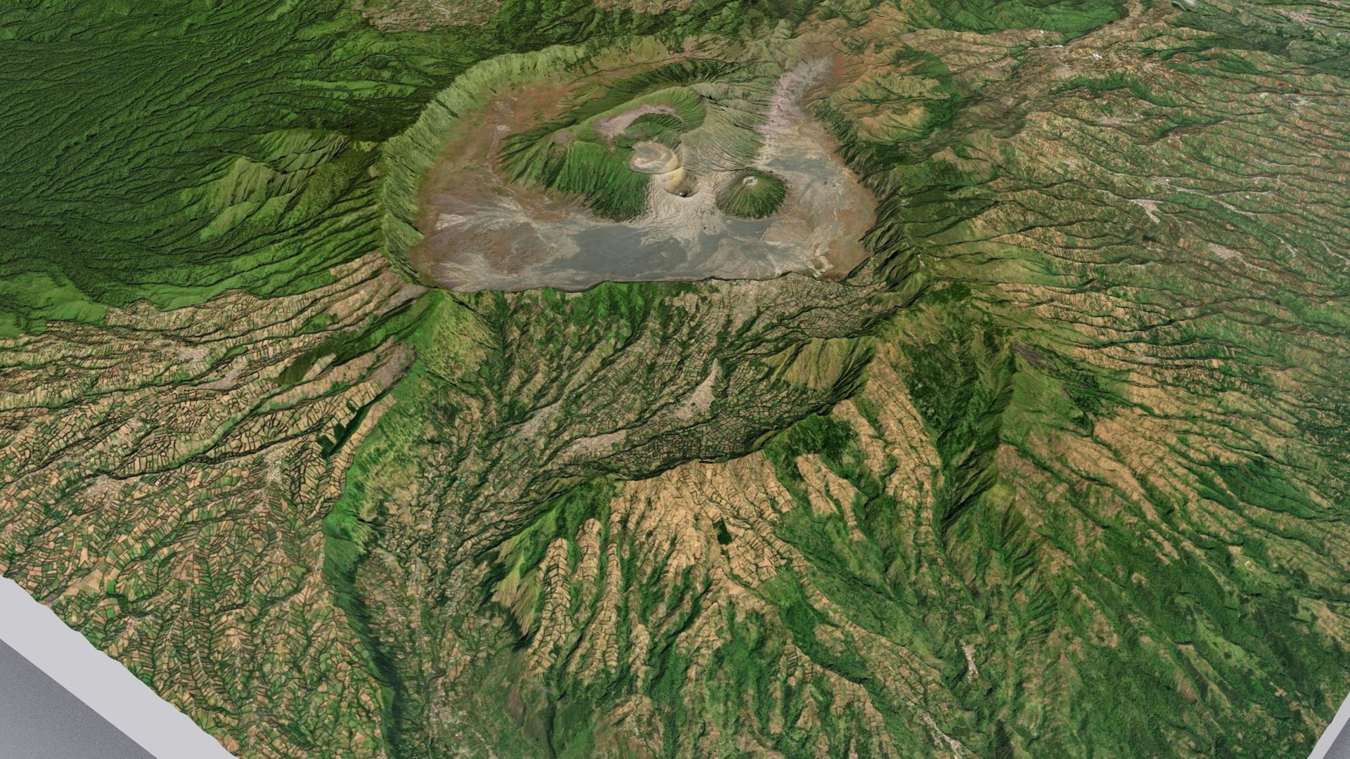 3D Mountain Landscape Volcano Merapi In Indonesia Model - TurboSquid ...