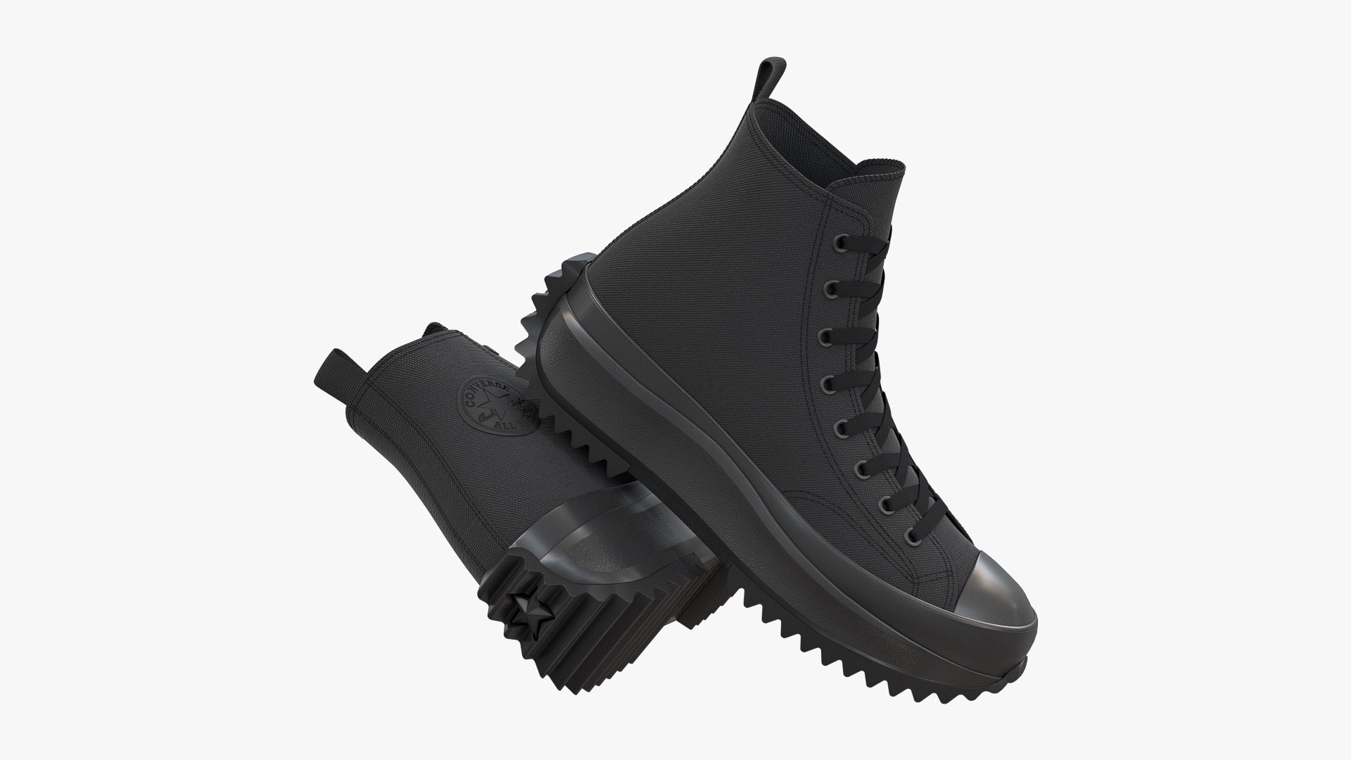 Converse Run Star Hike Platform High Top Mono Black 3D Model ...