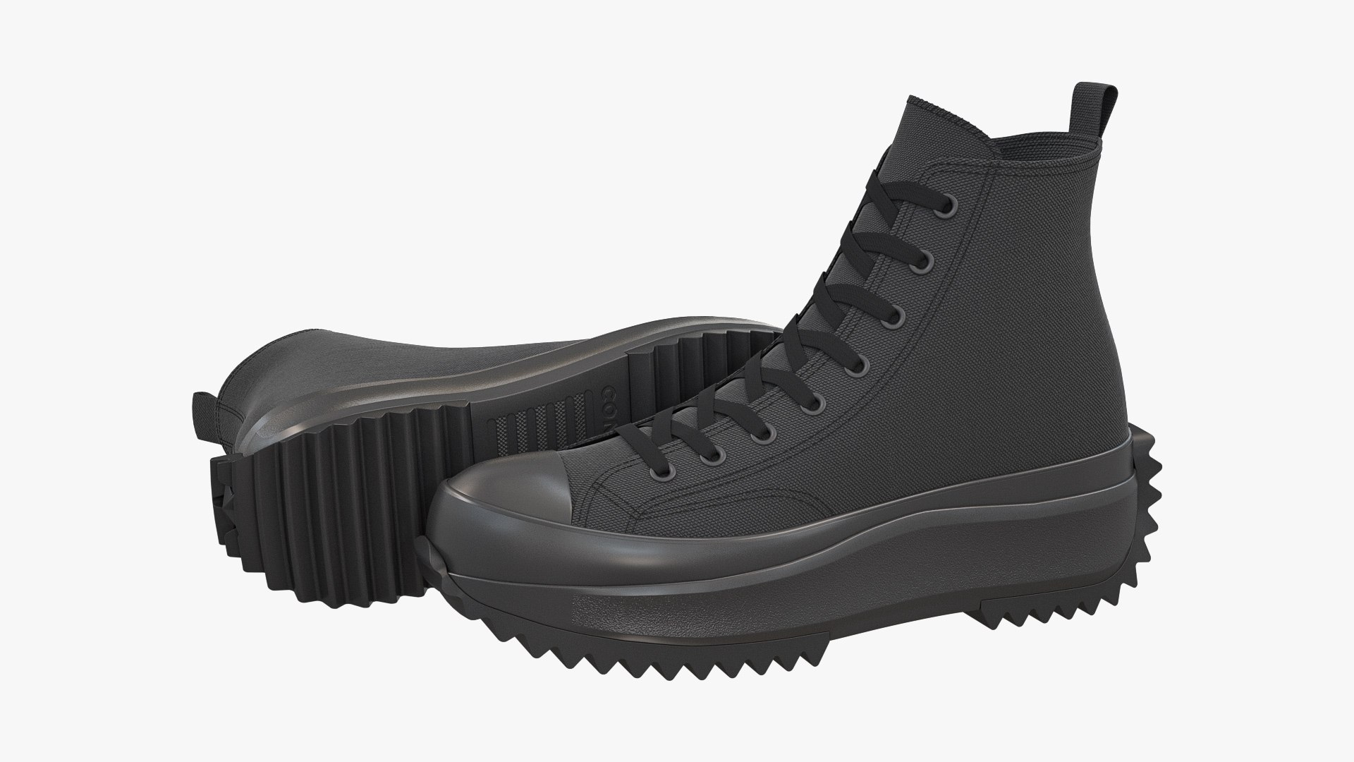 Converse Run Star Hike Platform High Top Mono Black 3D Model ...