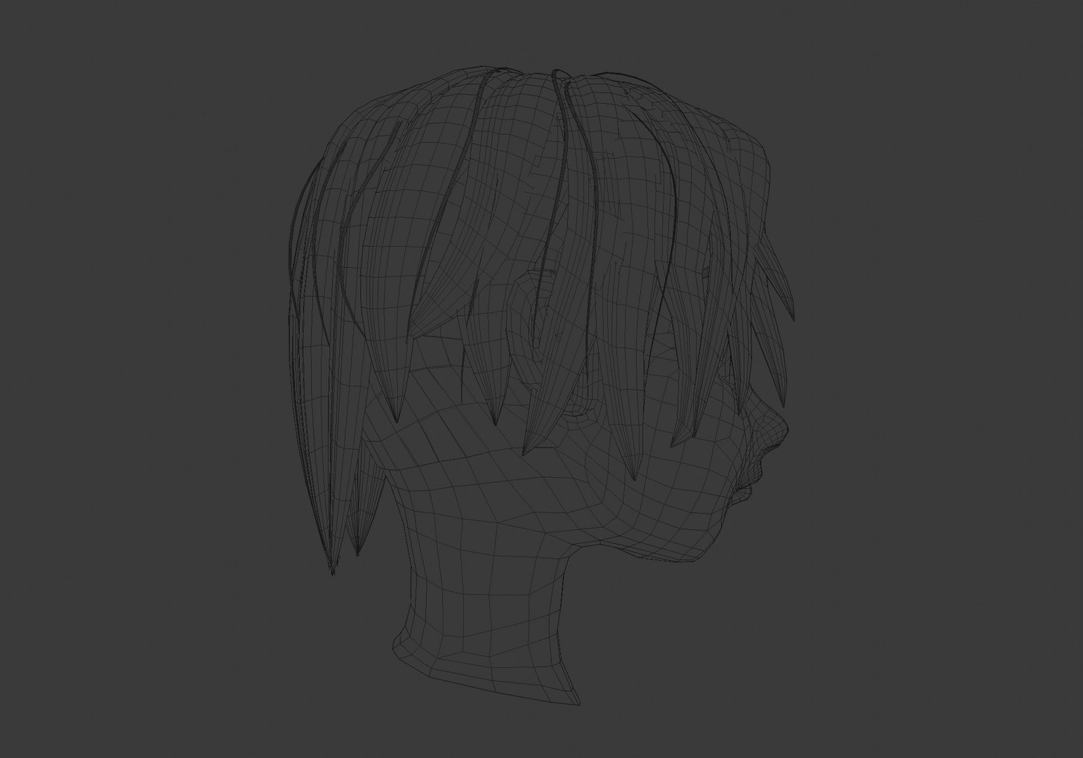 Wavy Anime Hairstyle 3D Model - TurboSquid 1929968