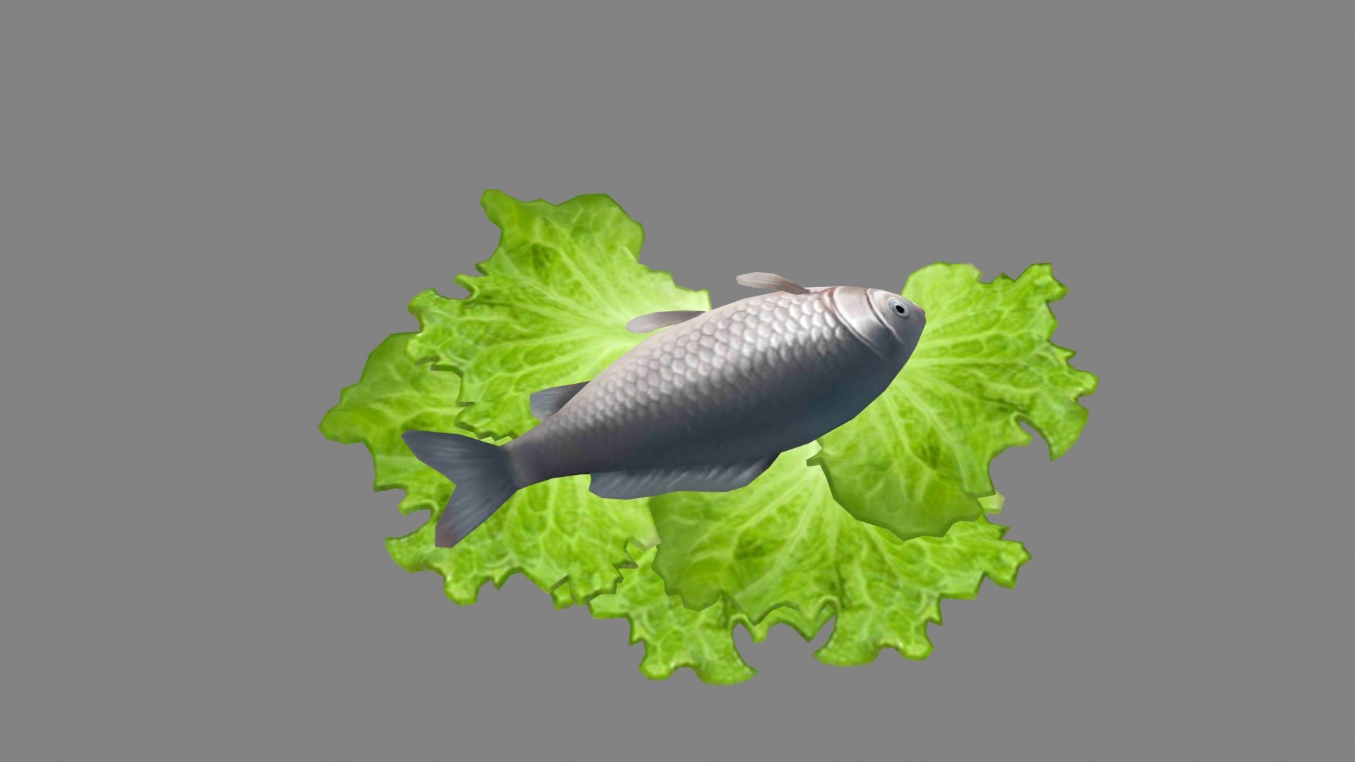 3D Model Cartoon Fish And Vegetable - TurboSquid 2110496