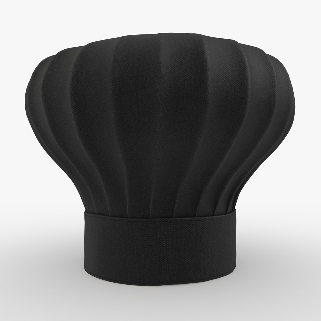 3d model realistic chef hat set