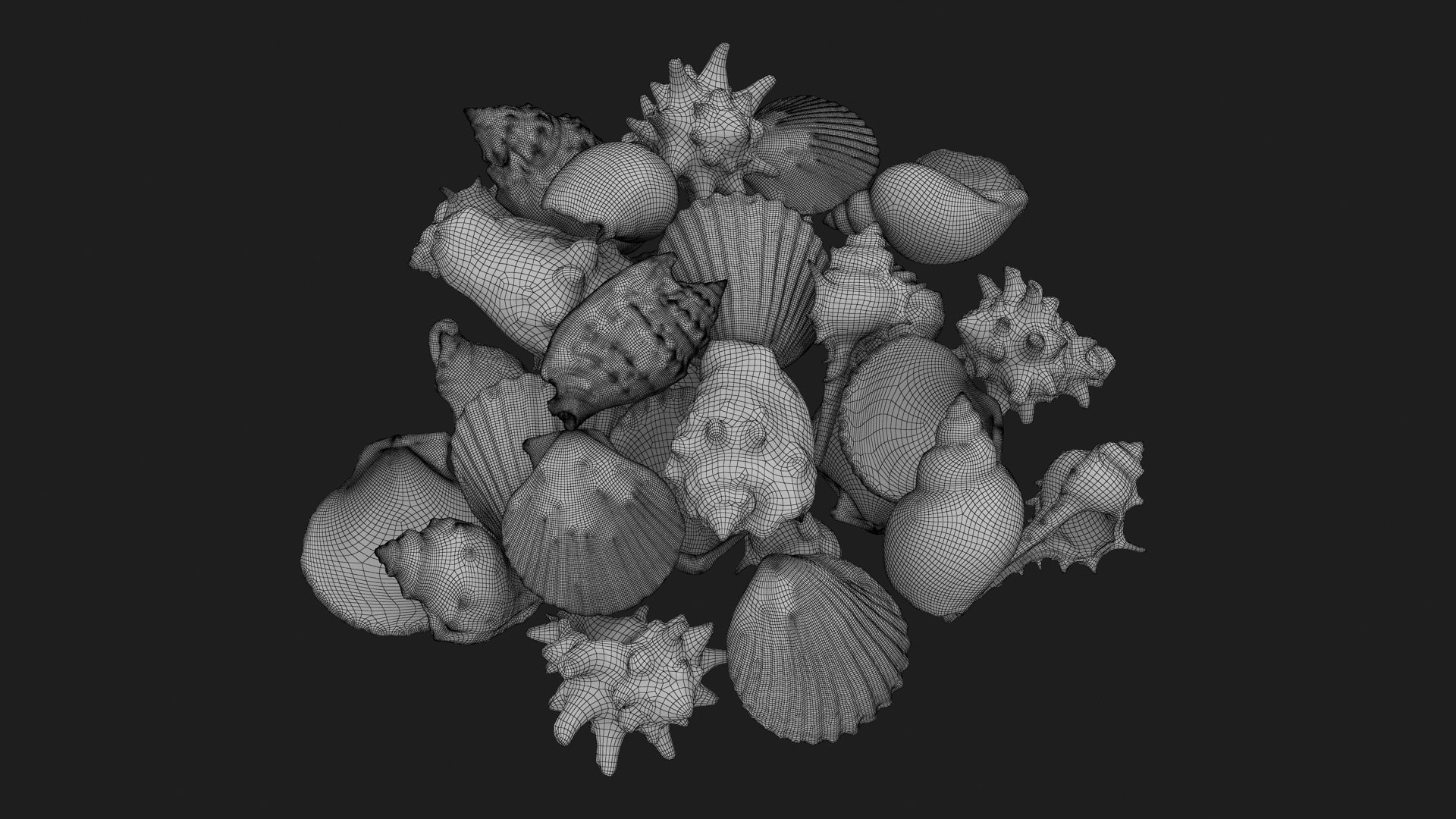 3D Seashell Pile V1 02 - TurboSquid 2258613