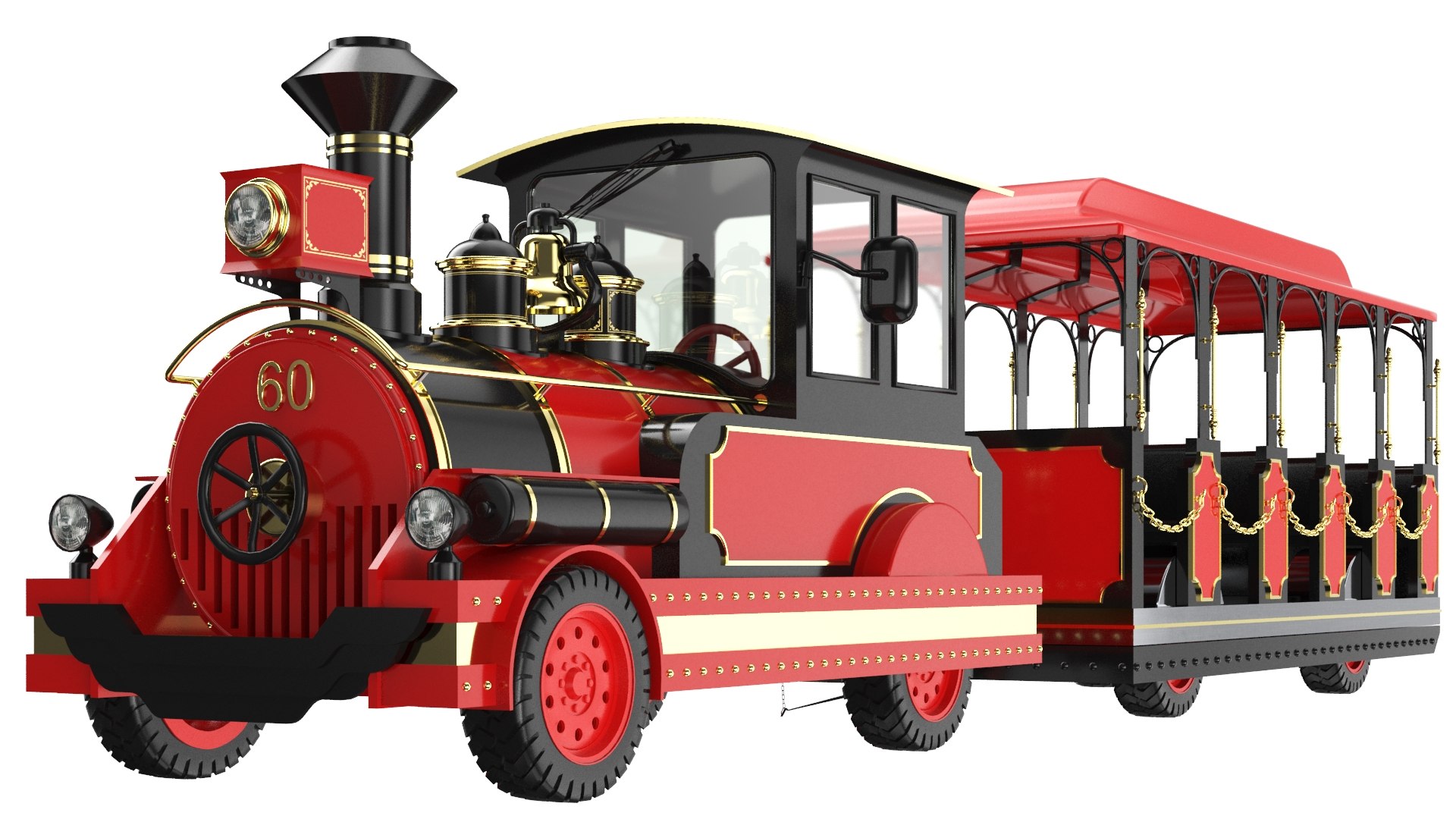 3D Detailed Amusement Park Train Model - TurboSquid 2172058