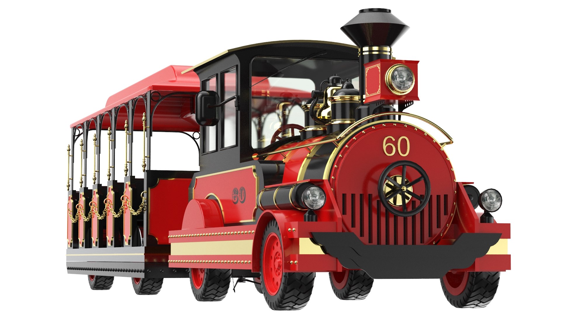 3D Detailed Amusement Park Train Model - TurboSquid 2172058