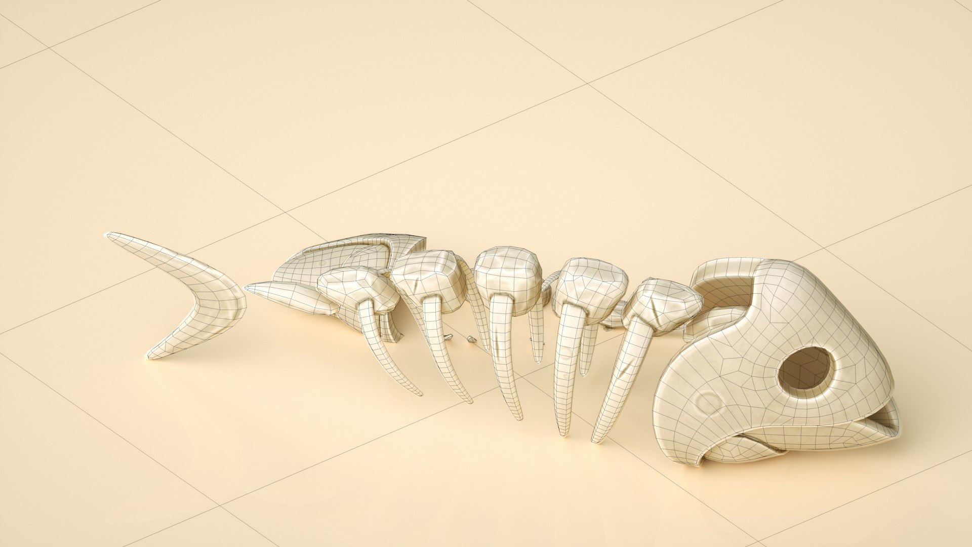 3D model fish bone fossil - TurboSquid 1922083