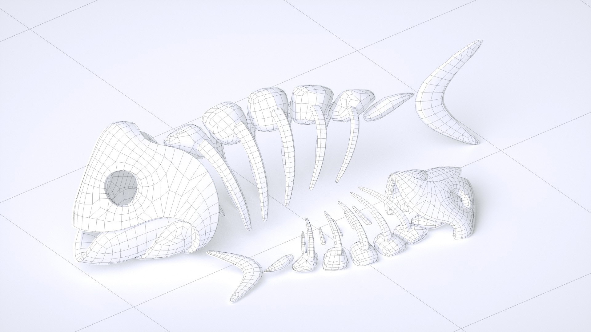 3D model fish bone fossil - TurboSquid 1922083