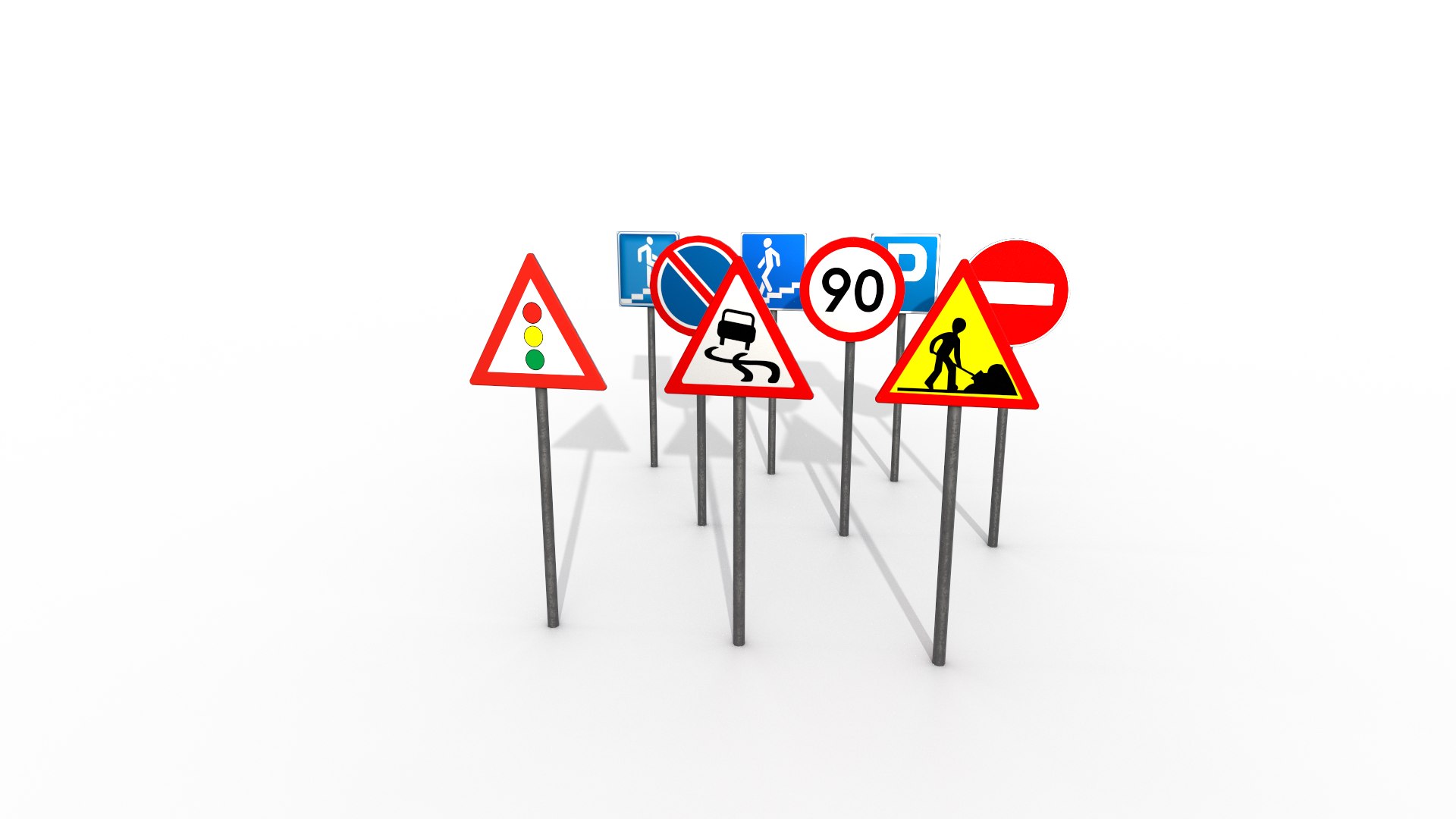 Road Signs PBR Game Ready Low-poly 3D Model 3D Model - TurboSquid 1943852
