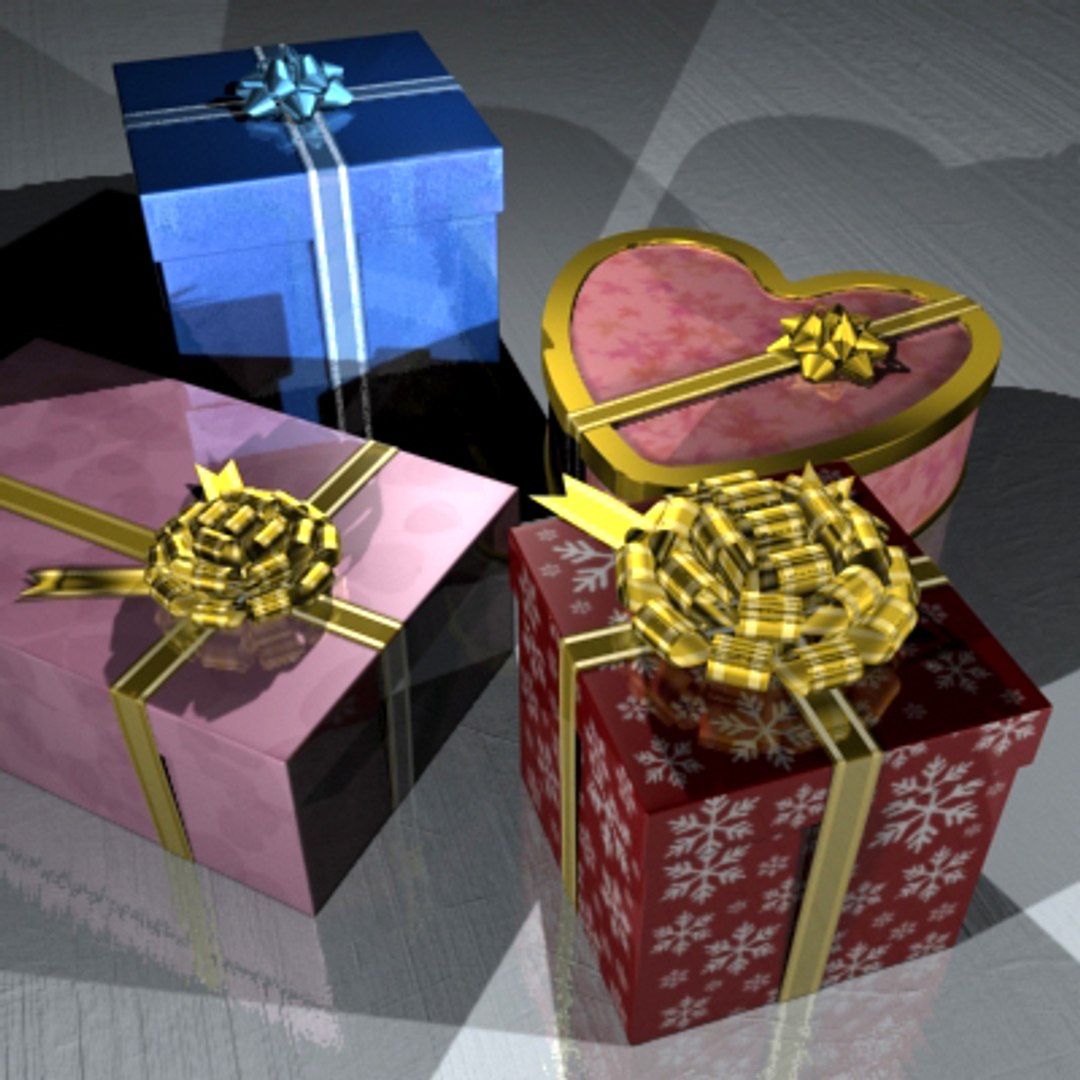gift box pack 3d 3ds