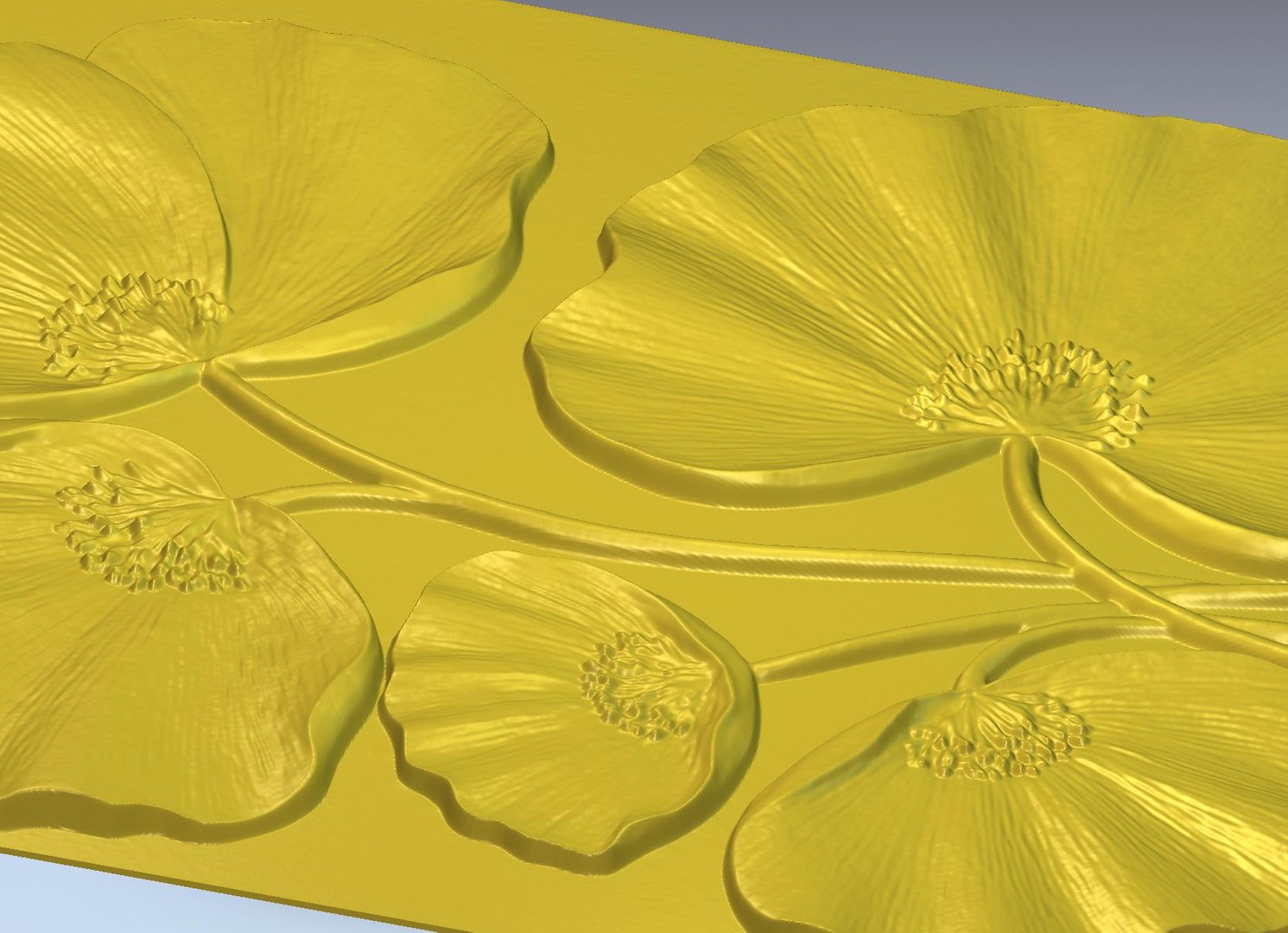 3D Model Modern Flower Relief Panel Wall Decor Set STL Mural CNC 369 ...