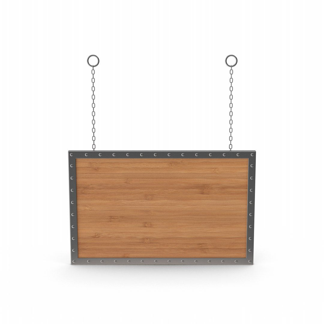 3D Wooden Hanging Signboard Model - TurboSquid 2081364